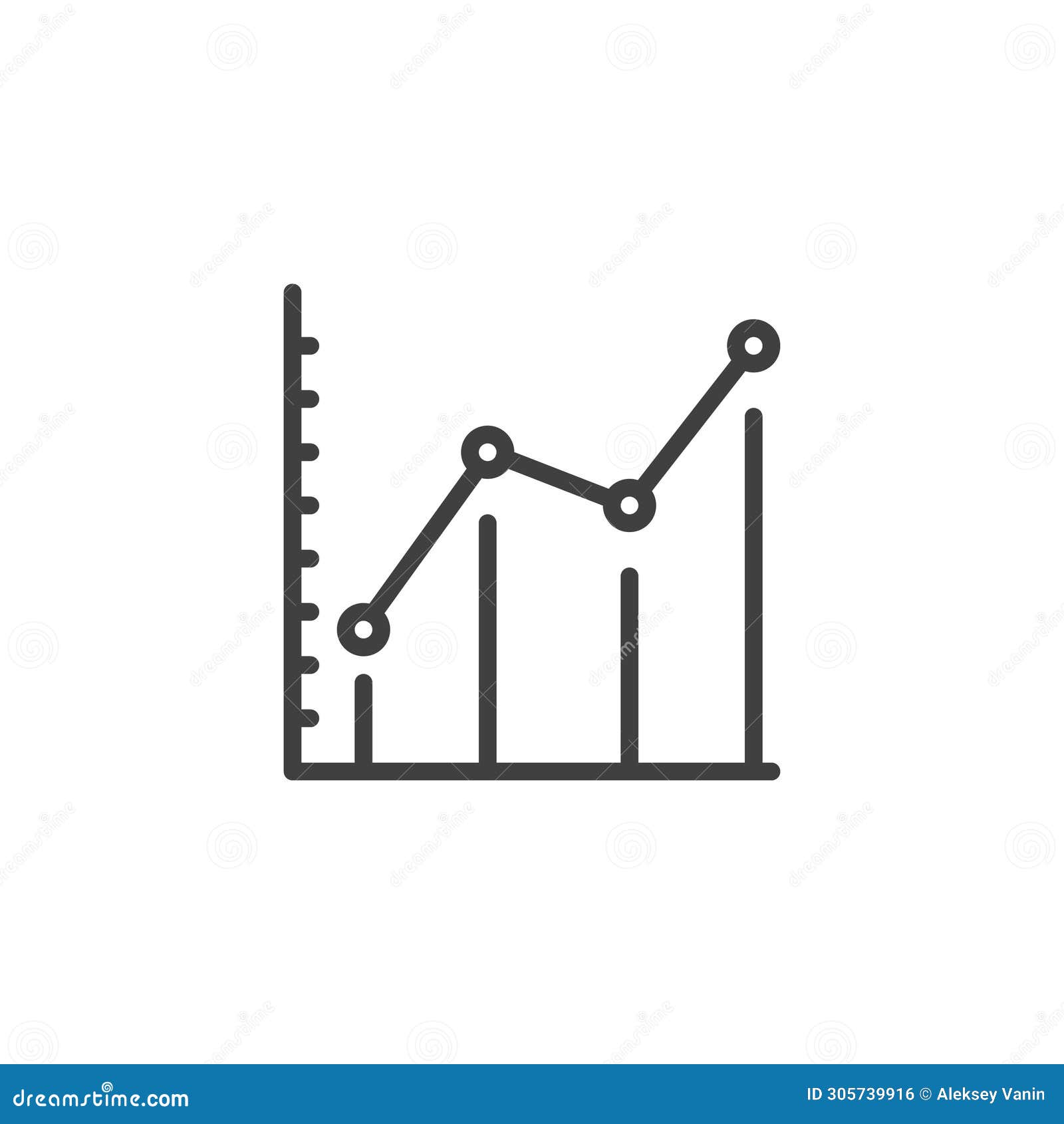 Statistics graph line icon stock illustration. Illustration of vector ...