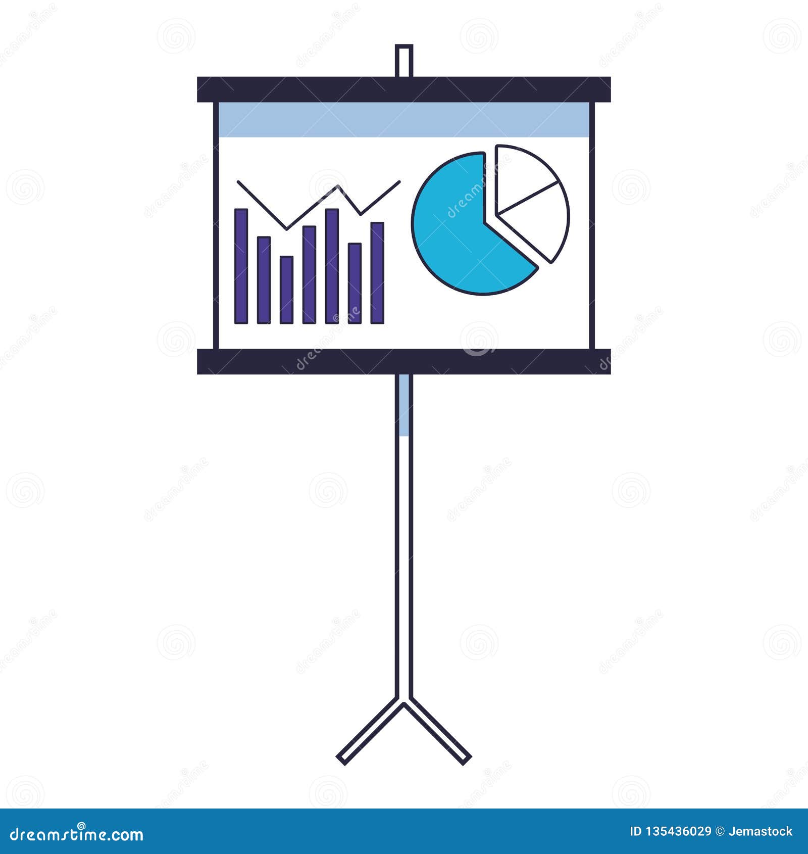 Statistics graphic cartoon stock vector. Illustration of chart - 135436029
