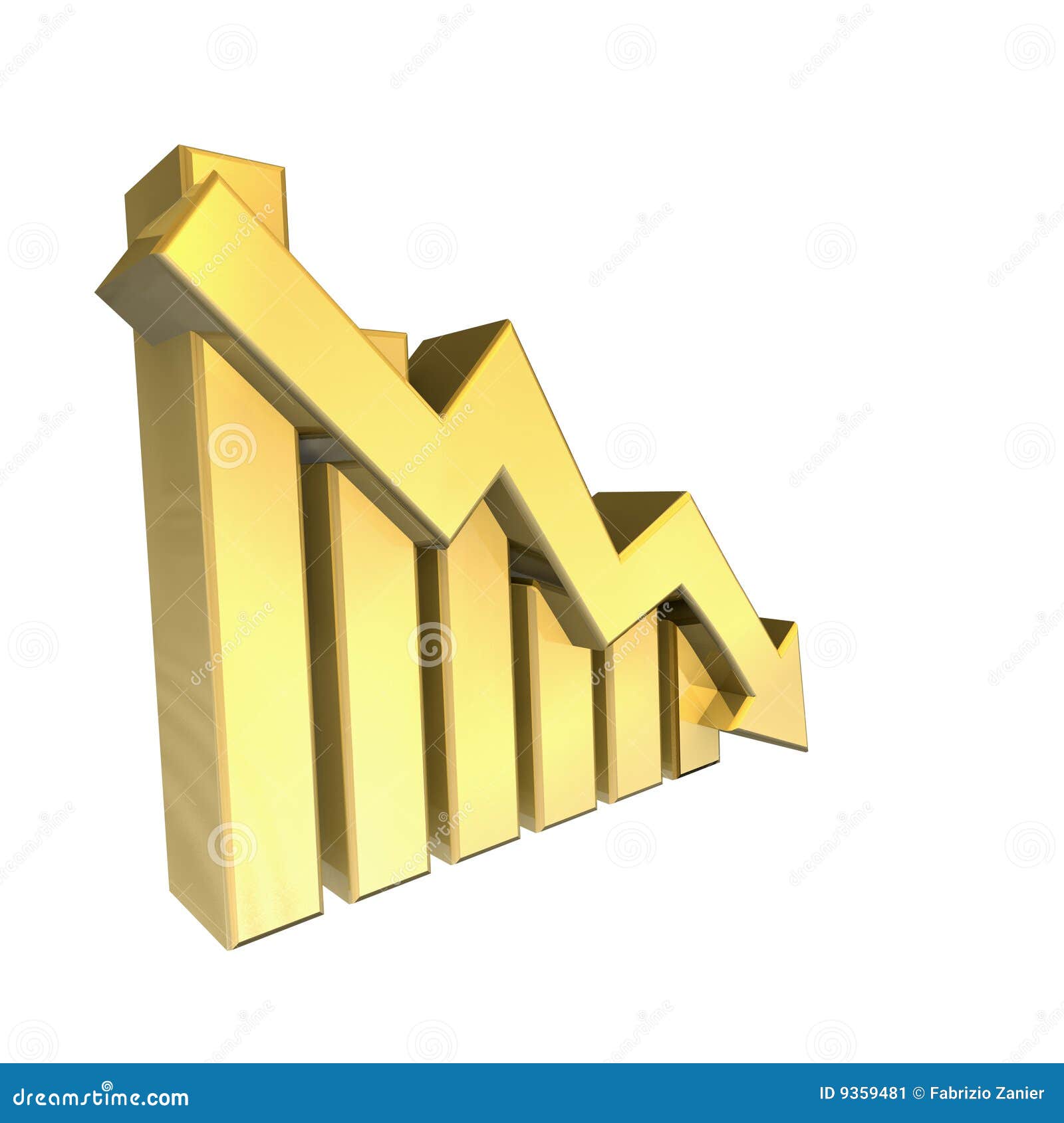 Statistics graphic in gold stock illustration. Illustration of forecast ...