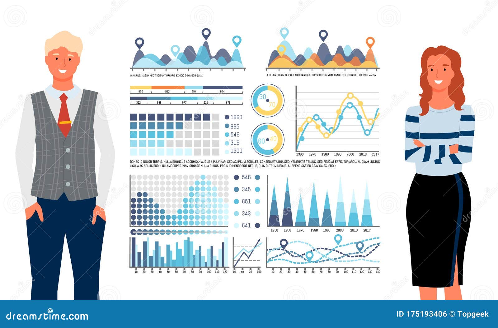 Statistics Graphs and Charts. People Analytics Stock Vector ...