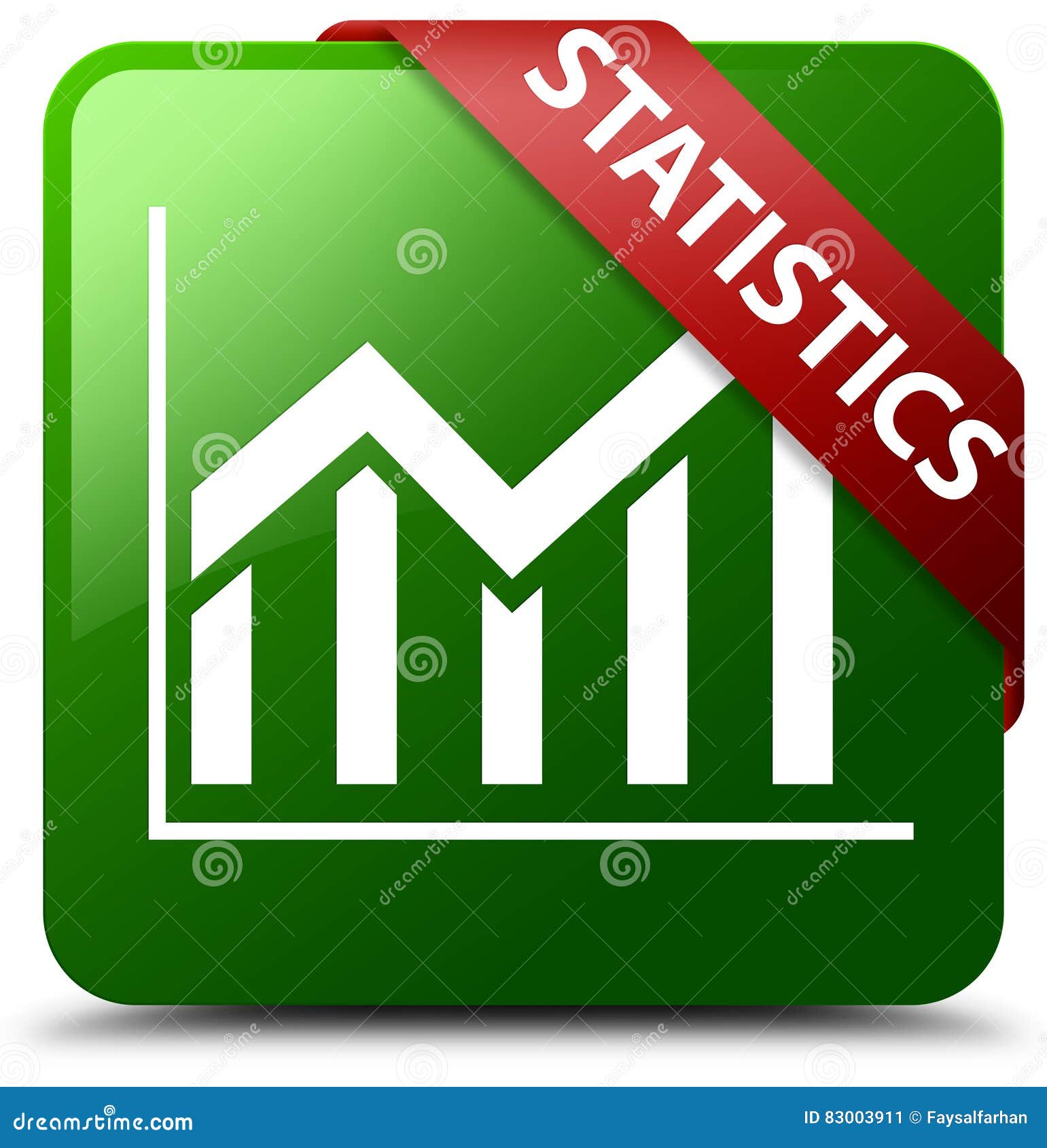 Statistics Green Square Button Stock Illustration - Illustration of ...