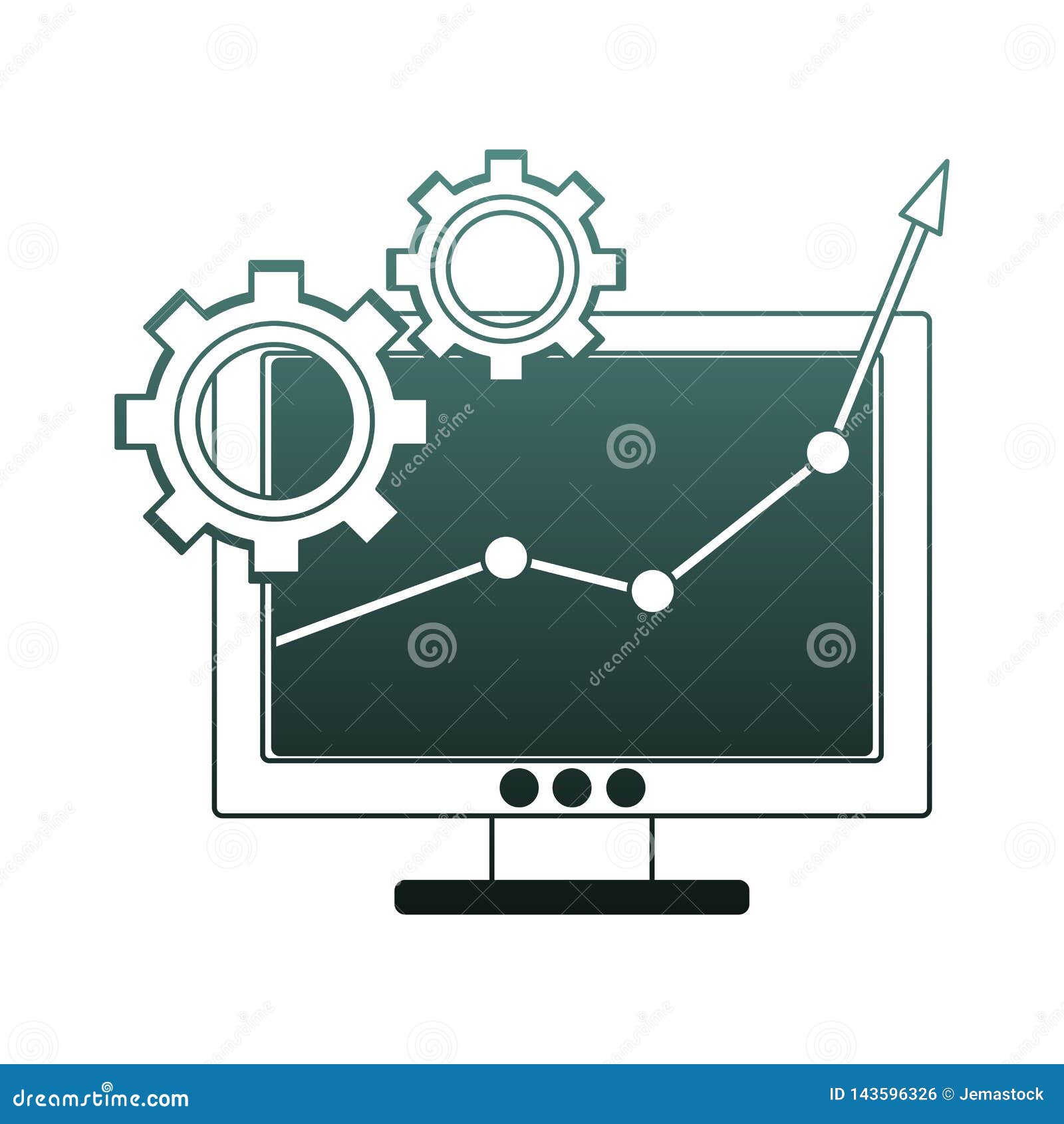 Statistics Growing on Computer Blue Lines Stock Vector - Illustration ...