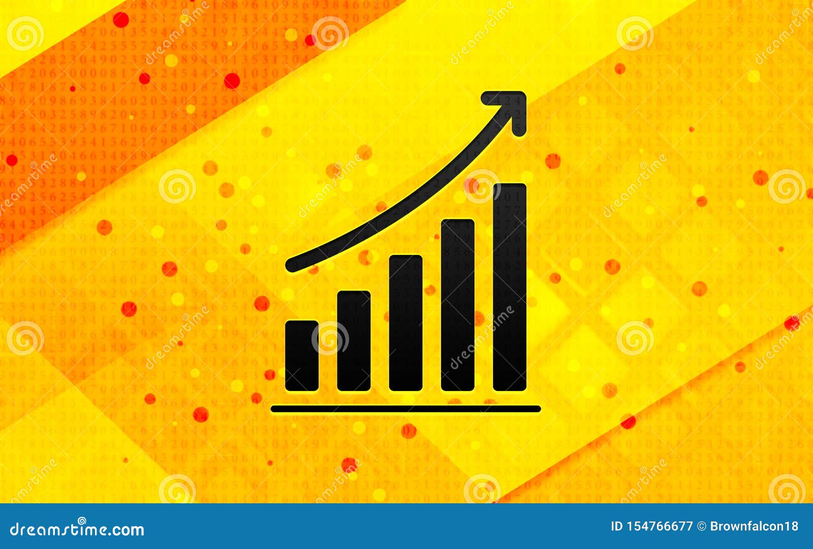 Statistics Icon Abstract Digital Banner Yellow Background Stock ...