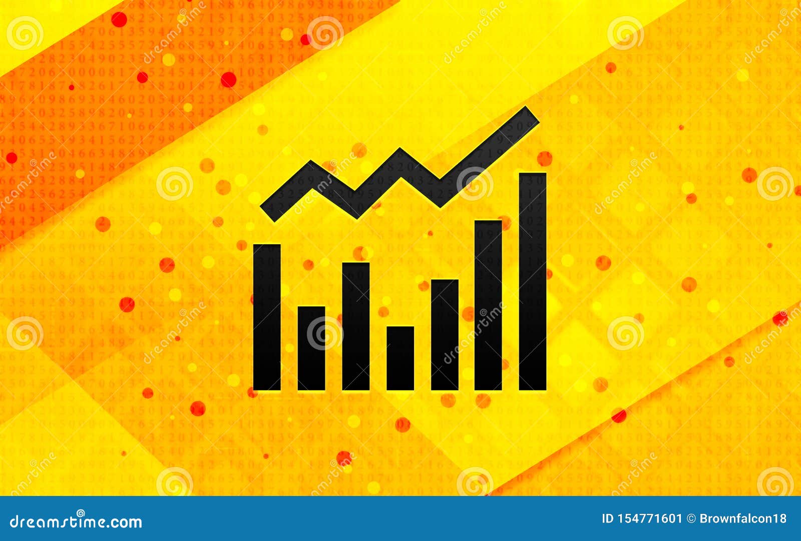 Statistics Icon Abstract Digital Banner Yellow Background Stock ...