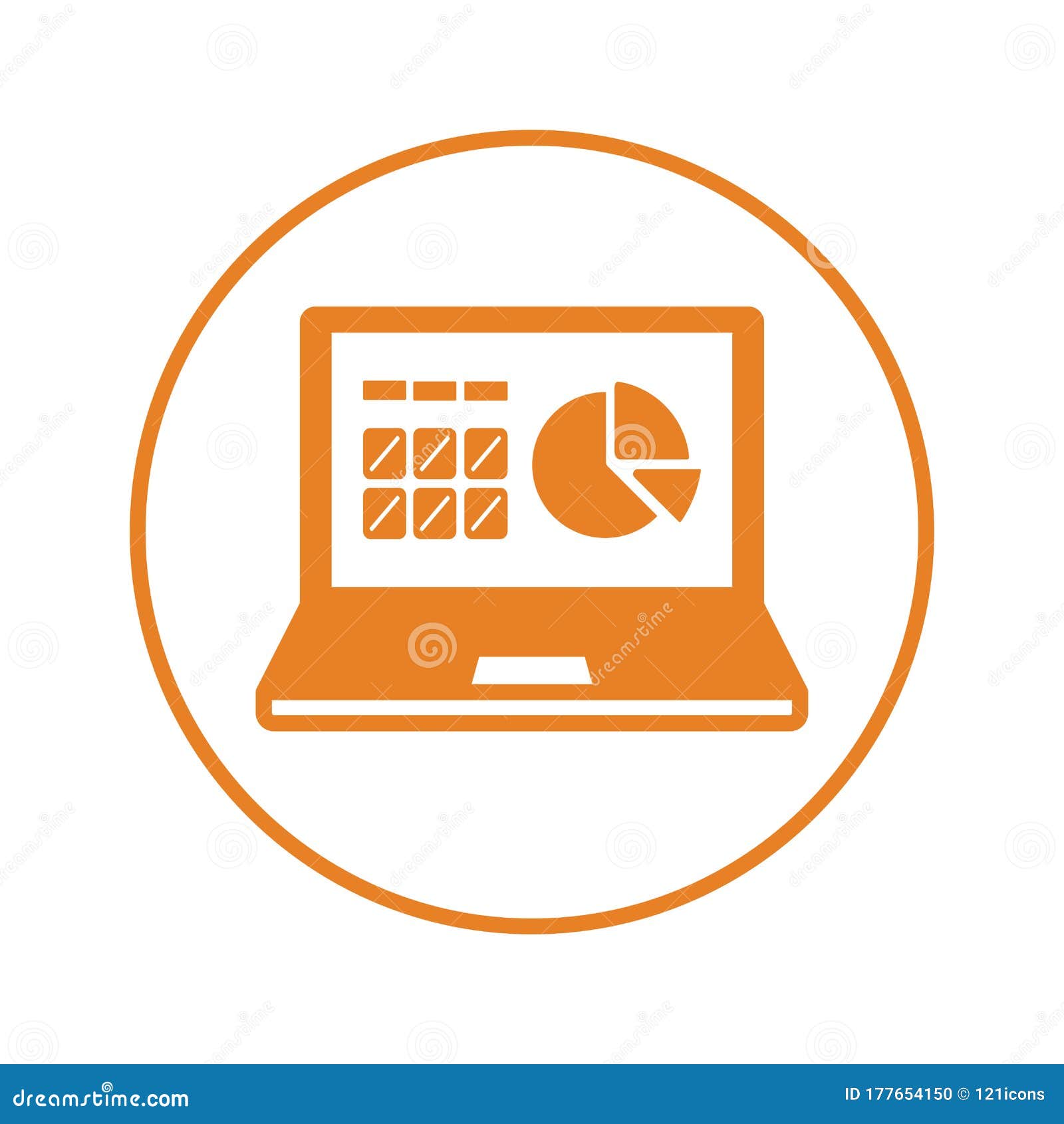 Statistics Icon, Analytics, Orange Version, Charts, Diagram, Graph ...
