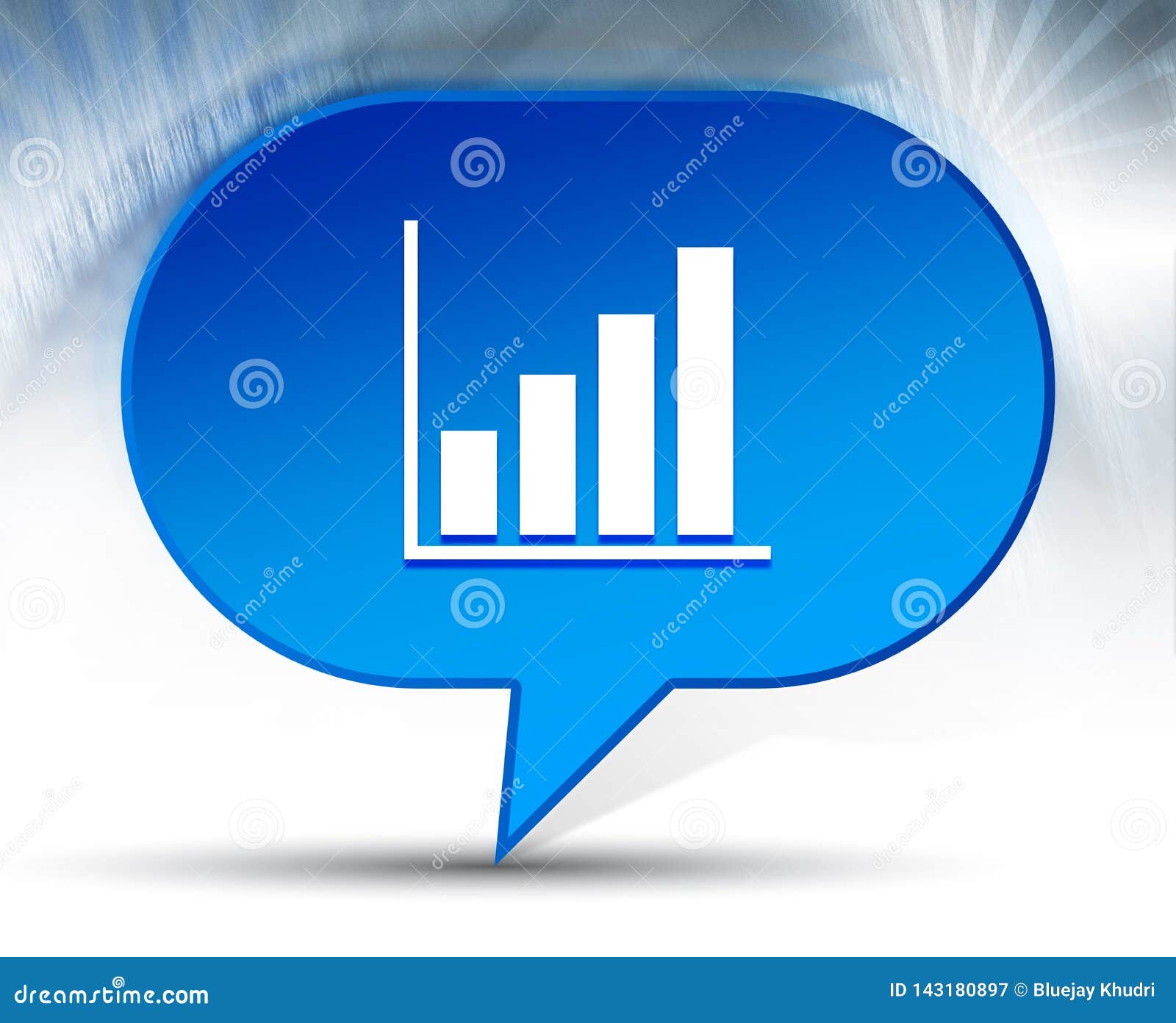 Statistics Icon Blue Bubble Background Stock Illustration ...