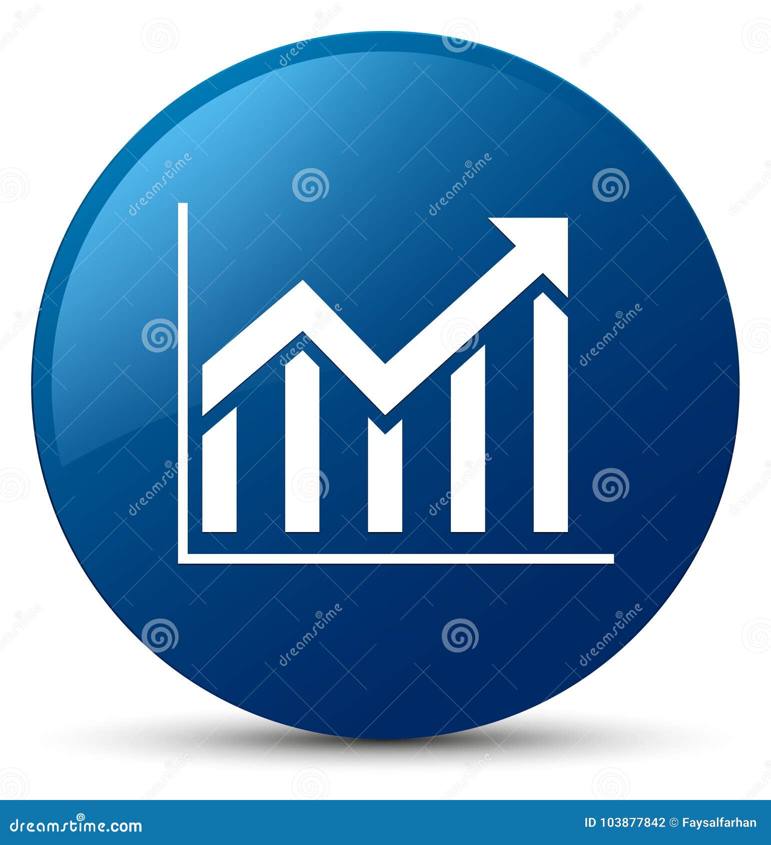 Statistics Icon Blue Round Button Stock Illustration - Illustration of ...
