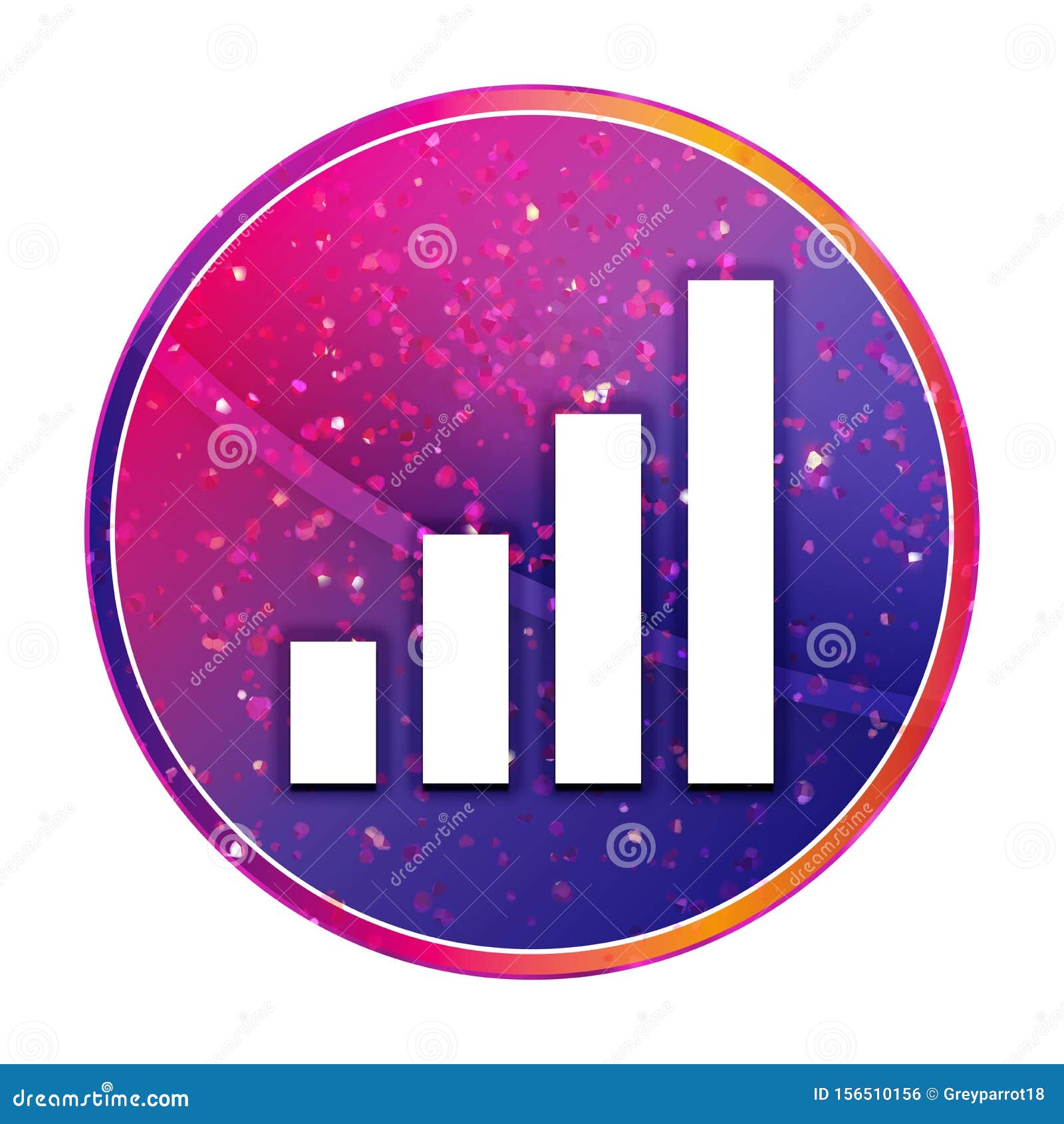 Statistics Icon Creative Trendy Colorful Round Button Illustration ...