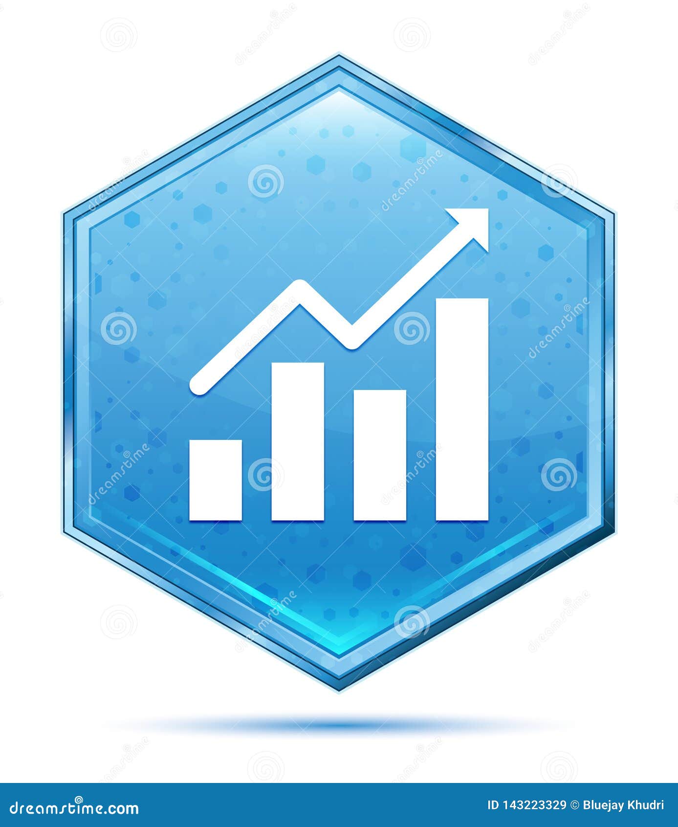 Statistics Icon Crystal Blue Hexagon Button Stock Illustration ...