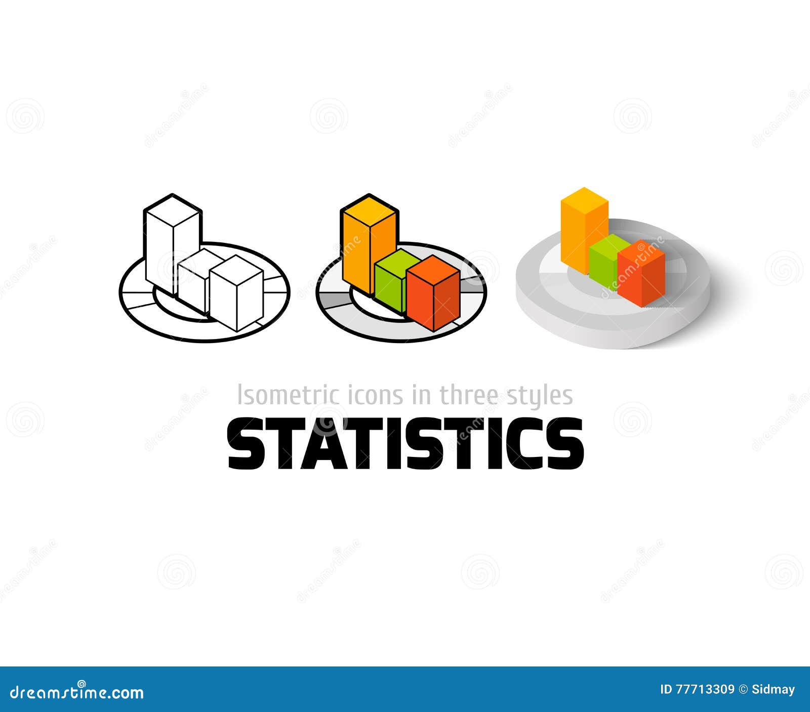 Statistics Icon in Different Style Stock Vector - Illustration of ...