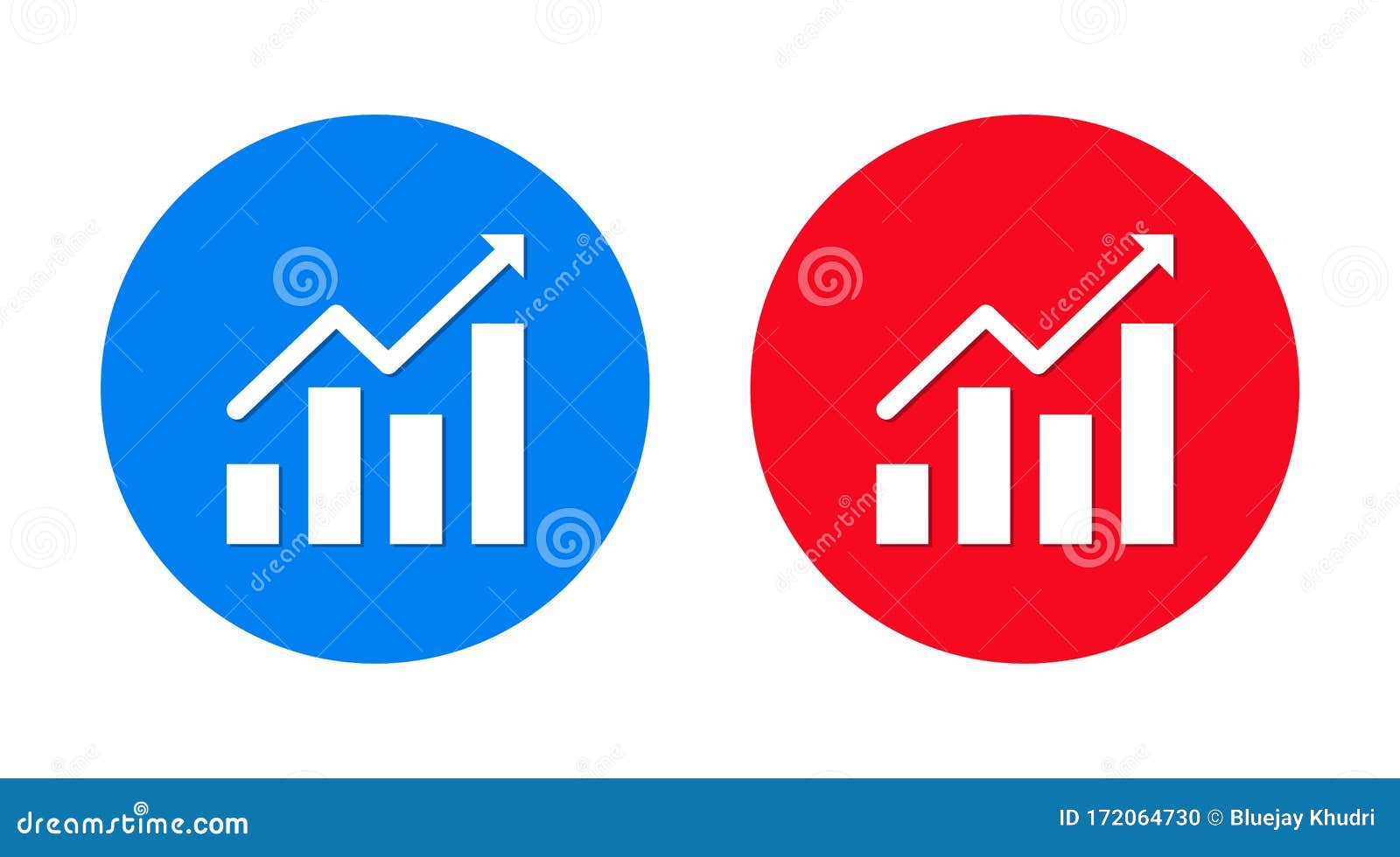 Statistics Icon Flat Trendy Round Button Set Stock Vector ...