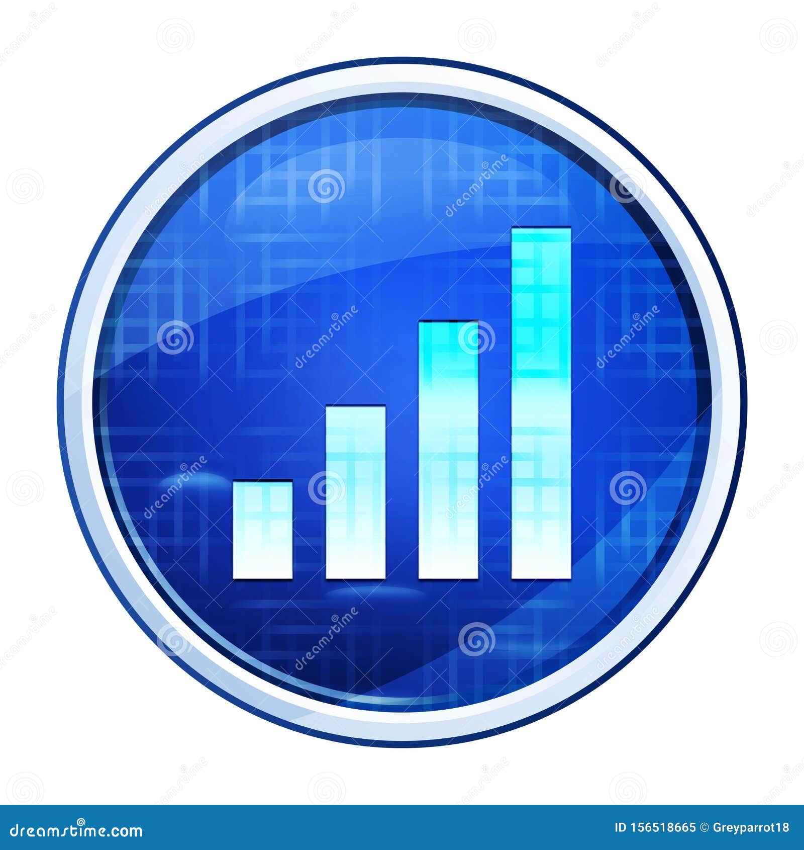 Statistics Icon Futuristic Blue Round Button Vector Illustration Stock ...