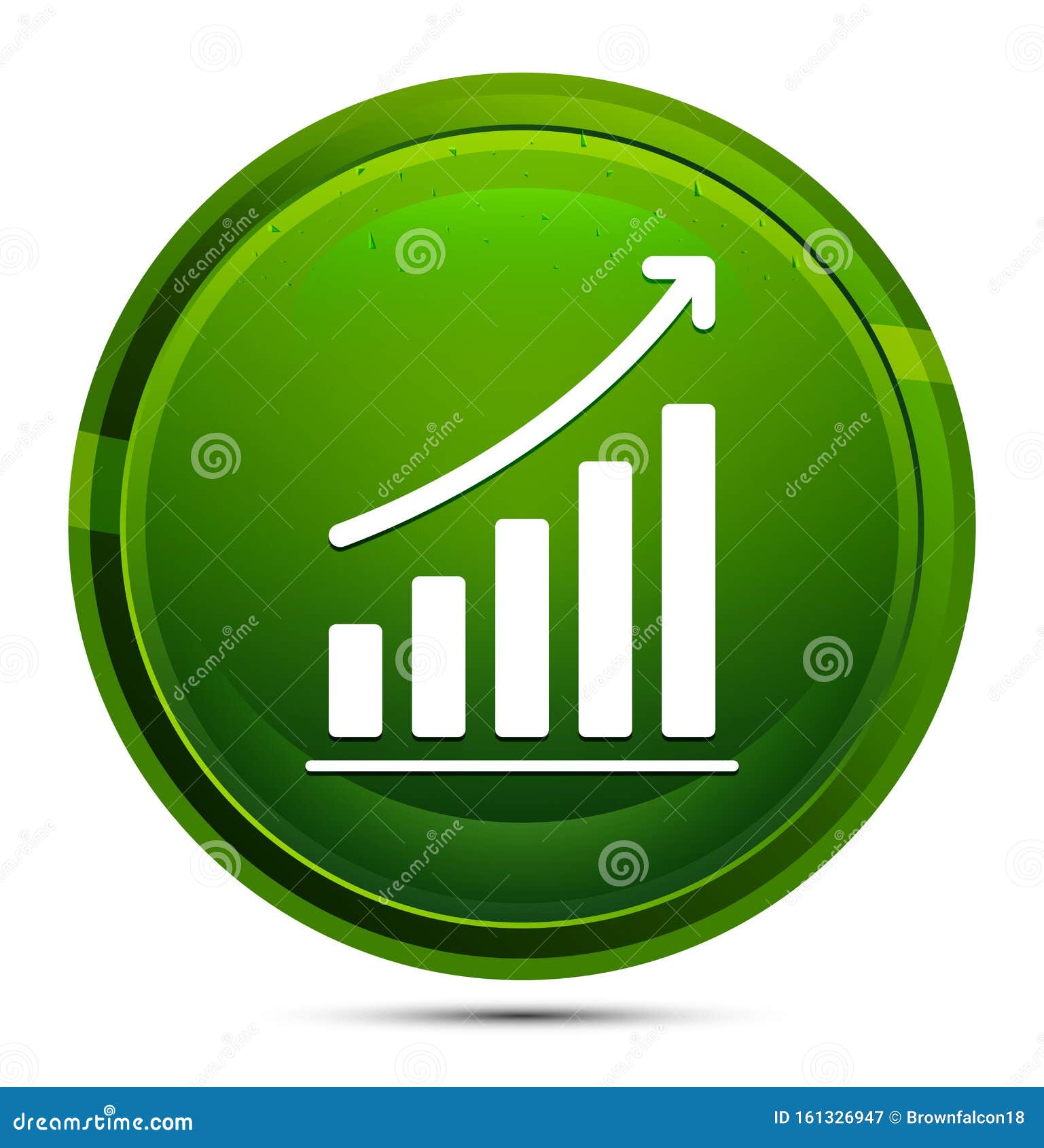 Statistics Icon Glassy Green Round Button Illustration Stock Vector ...