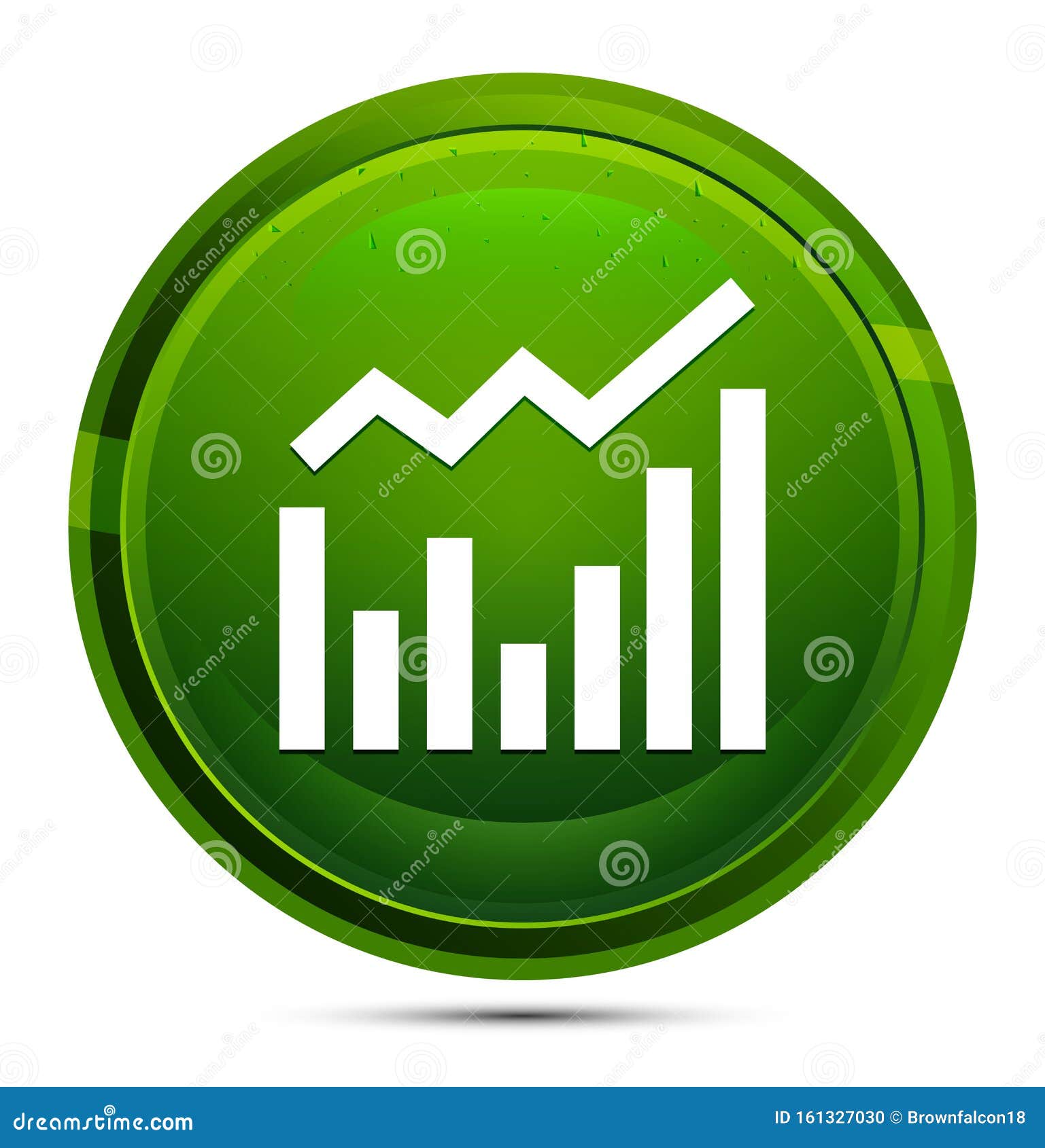 Statistics Icon Glassy Green Round Button Illustration Stock Vector ...