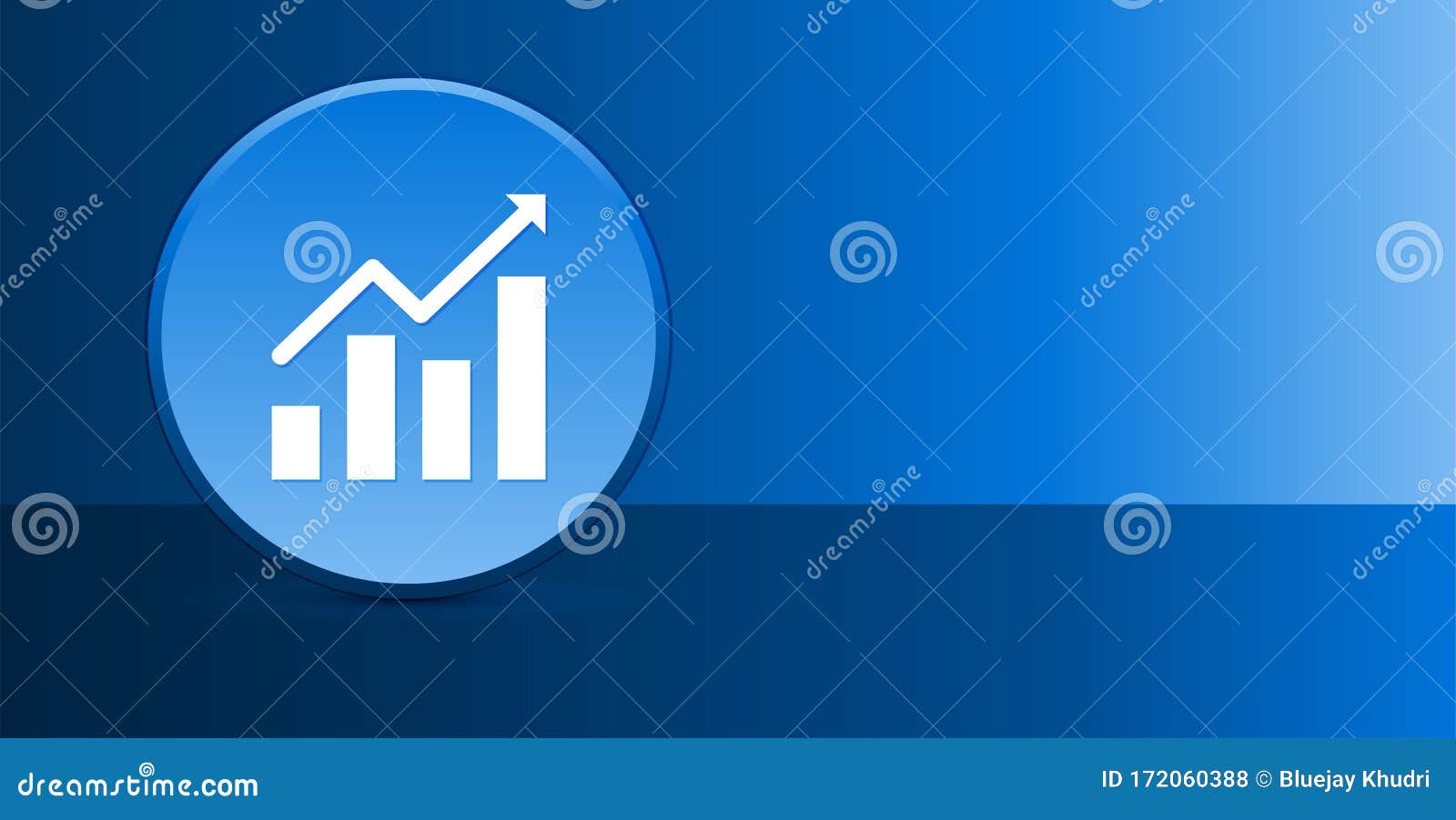 Statistics Icon Glassy Modern Blue Button Abstract Background Stock ...