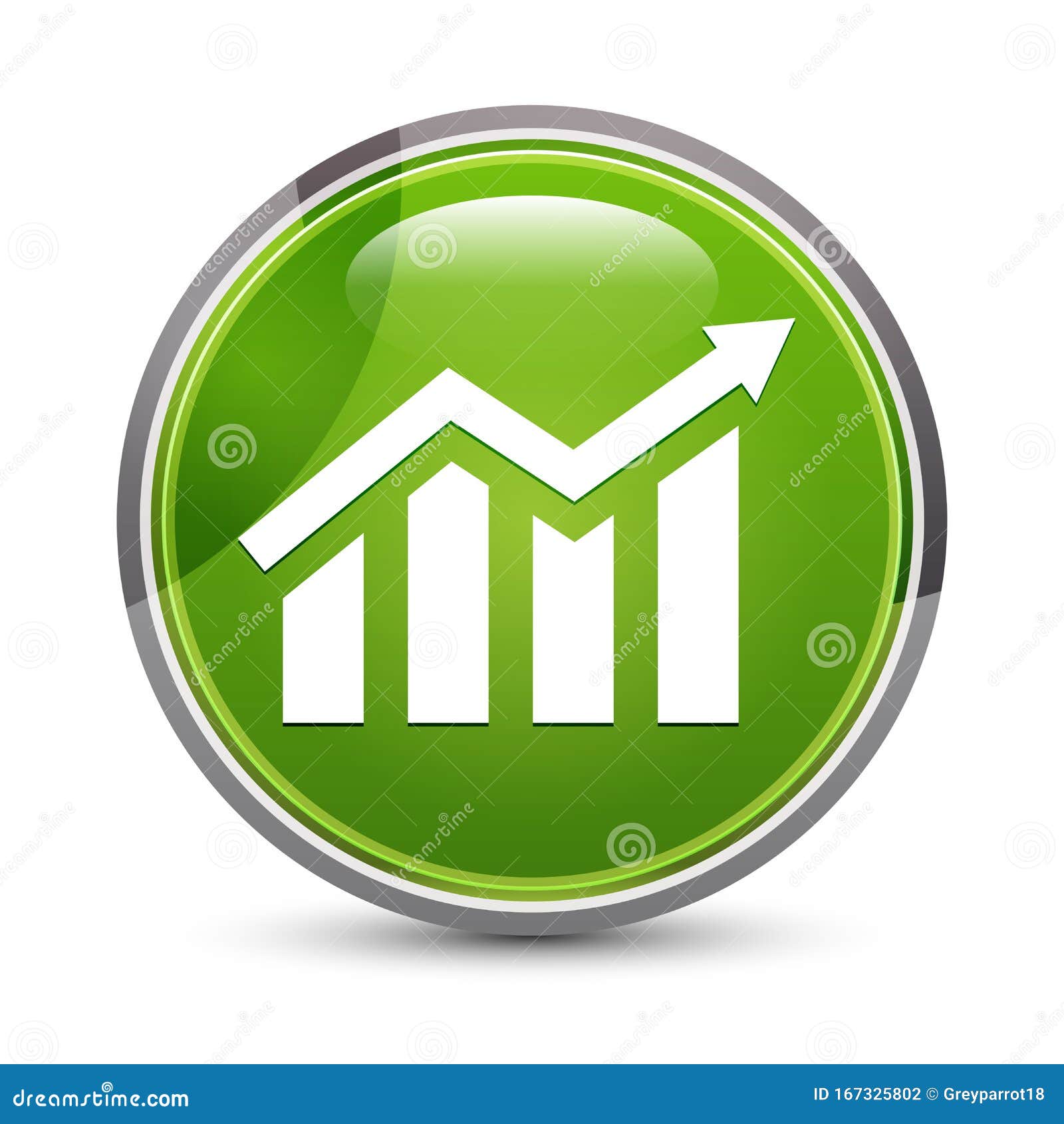 Statistics Icon Elegant Green Round Button Vector Illustration Stock ...
