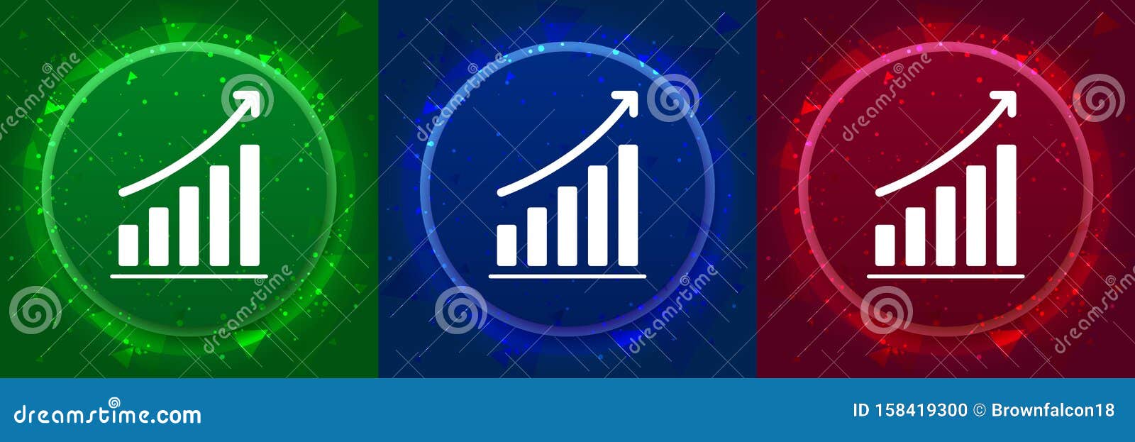 Statistics Icon Elegant Modern Design Abstract Buttons Set Illustration ...