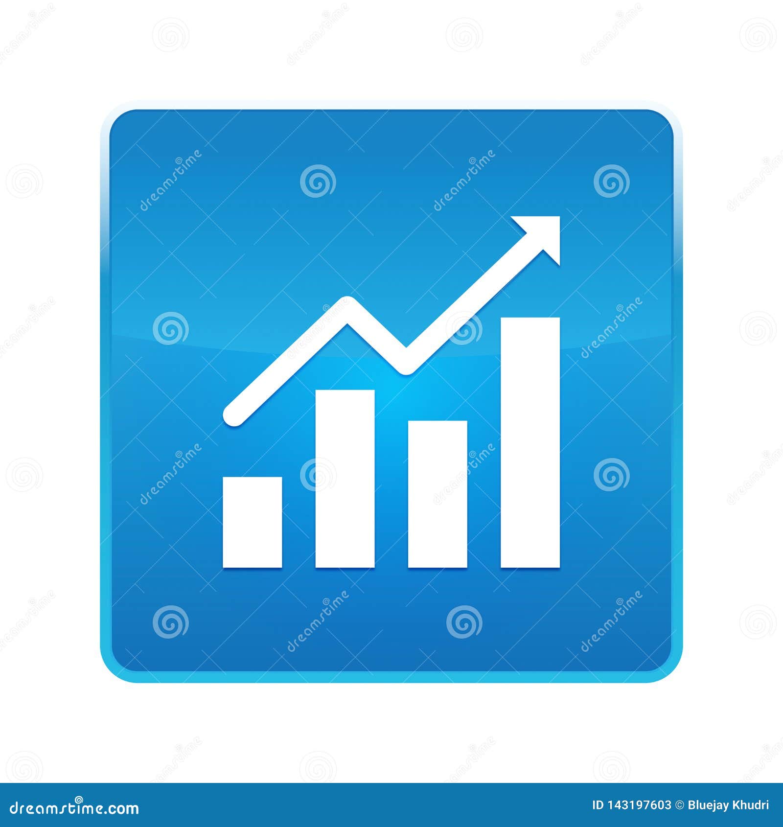 Statistics Icon Shiny Blue Square Button Stock Illustration ...