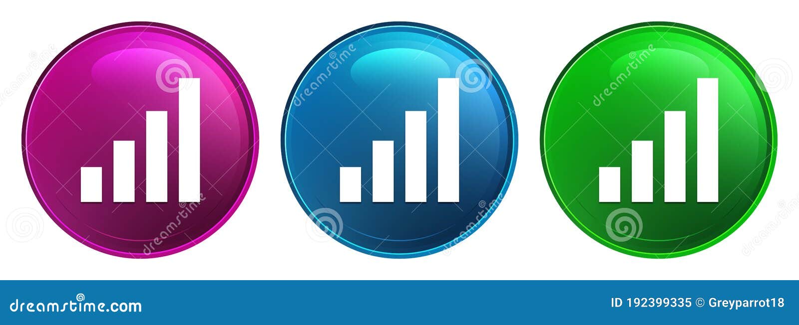 Statistics Icon Magic Glass Design Round Button Set Illustration Stock ...