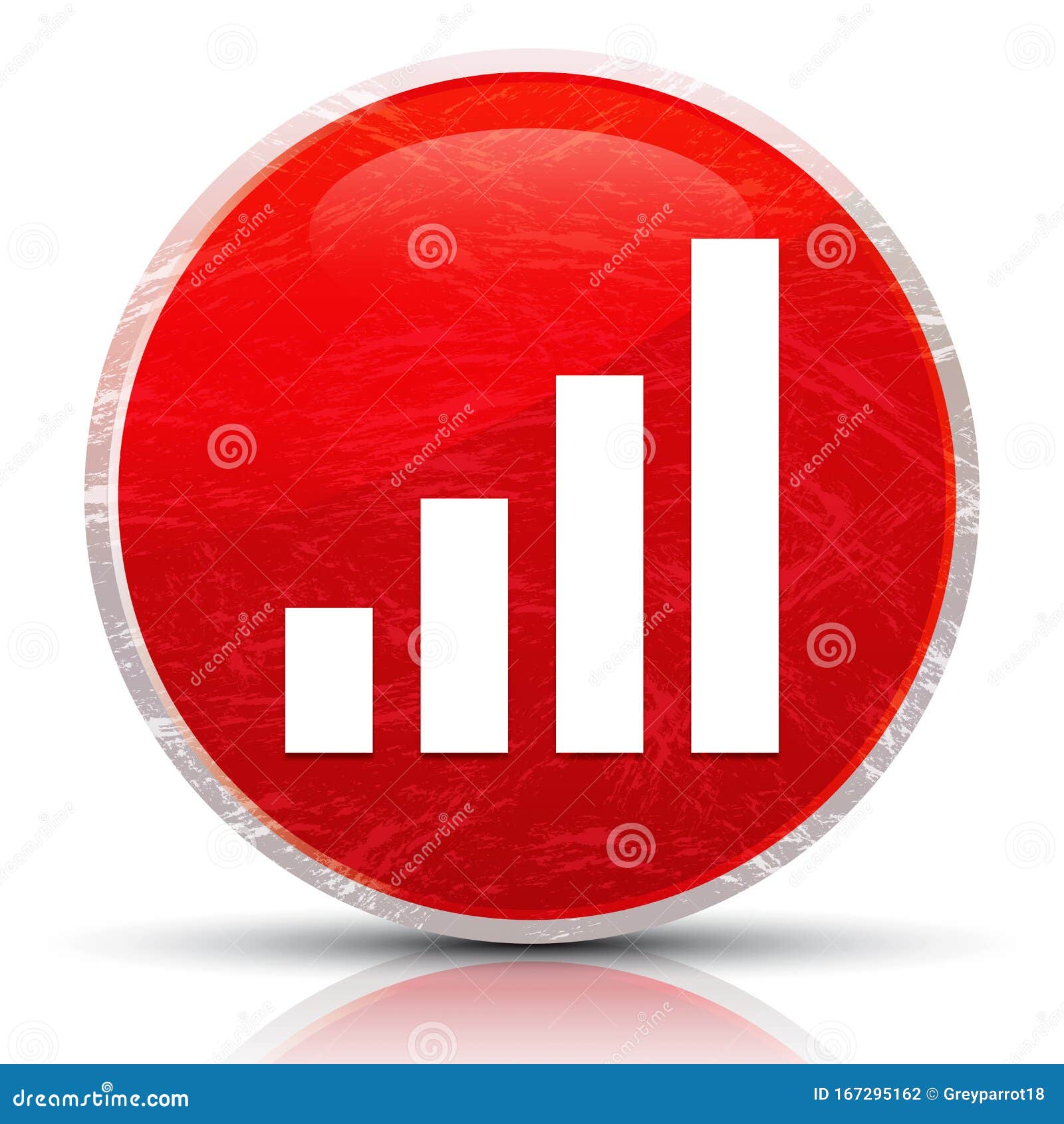 Statistics Icon Metallic Grunge Abstract Red Round Button Illustration ...