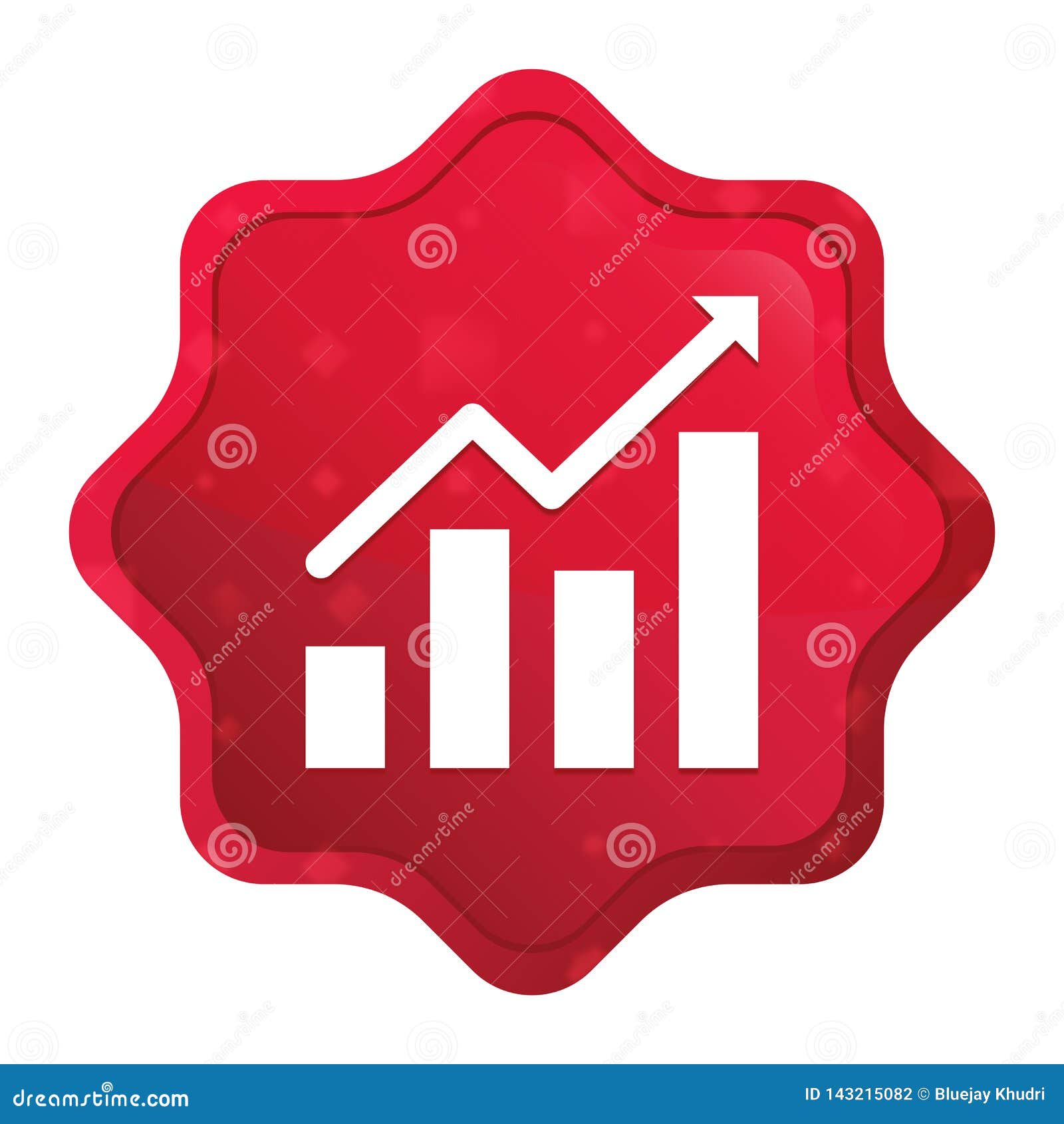 Statistics Icon Misty Rose Red Starburst Sticker Button Stock ...
