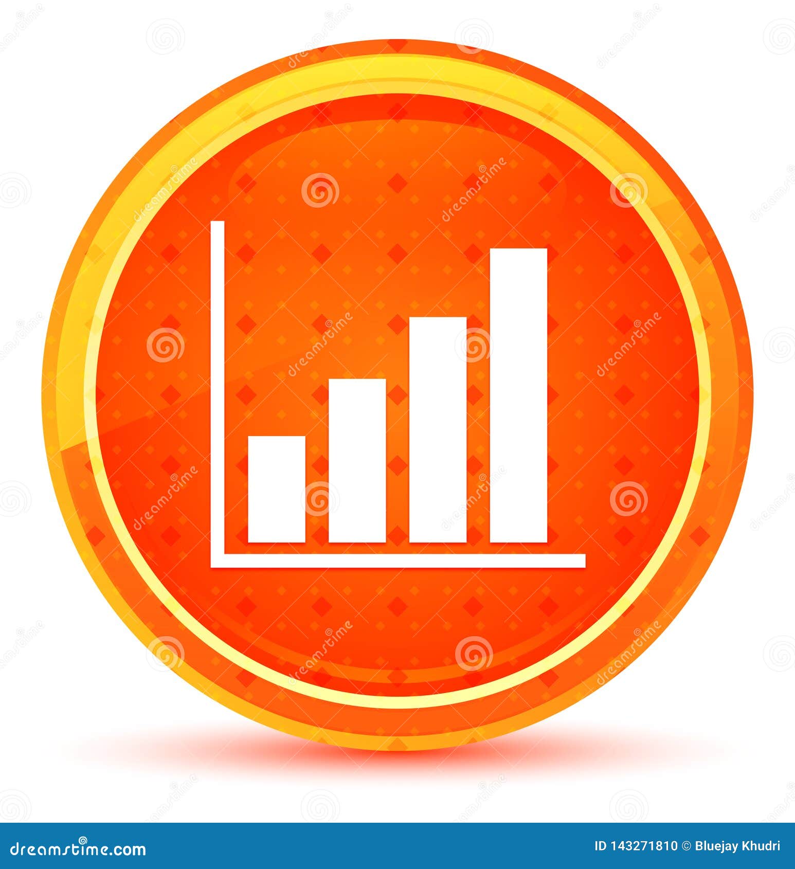 Statistics Icon Natural Orange Round Button Stock Illustration ...