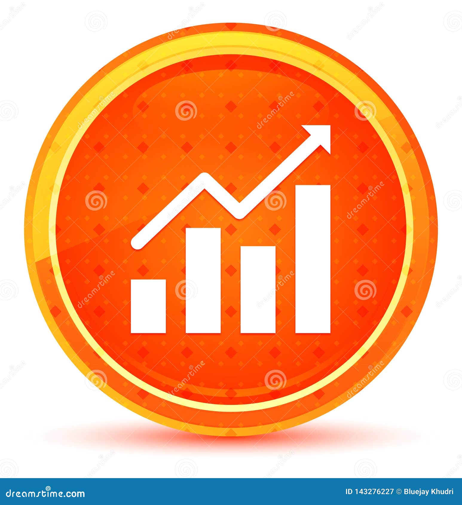Statistics Icon Natural Orange Round Button Stock Illustration ...