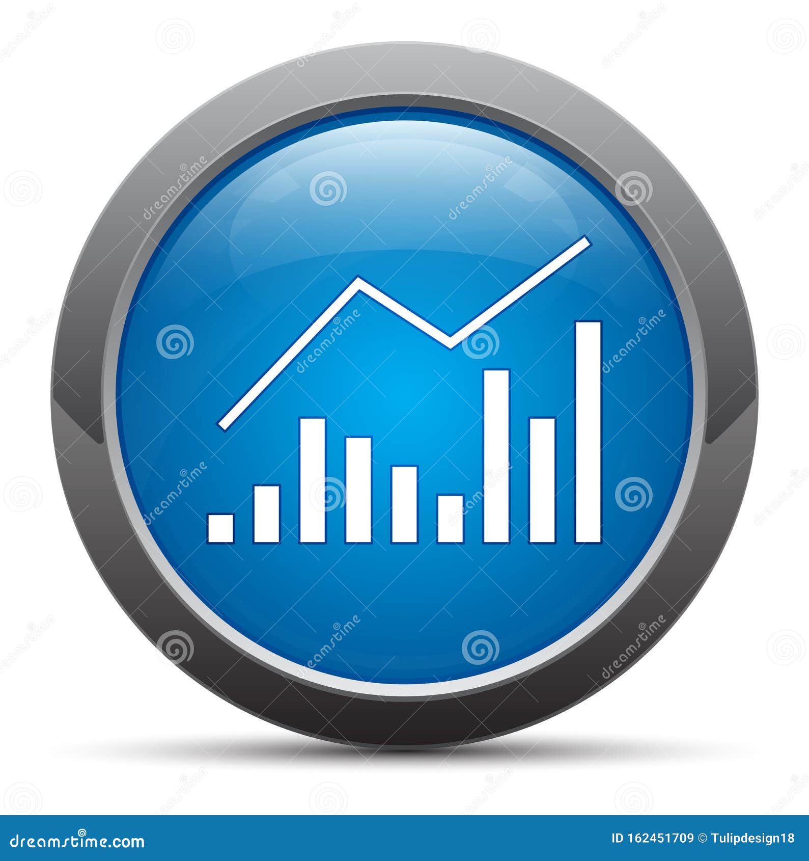 Statistics Icon Premium Blue Round Button Vector Illustration Stock ...