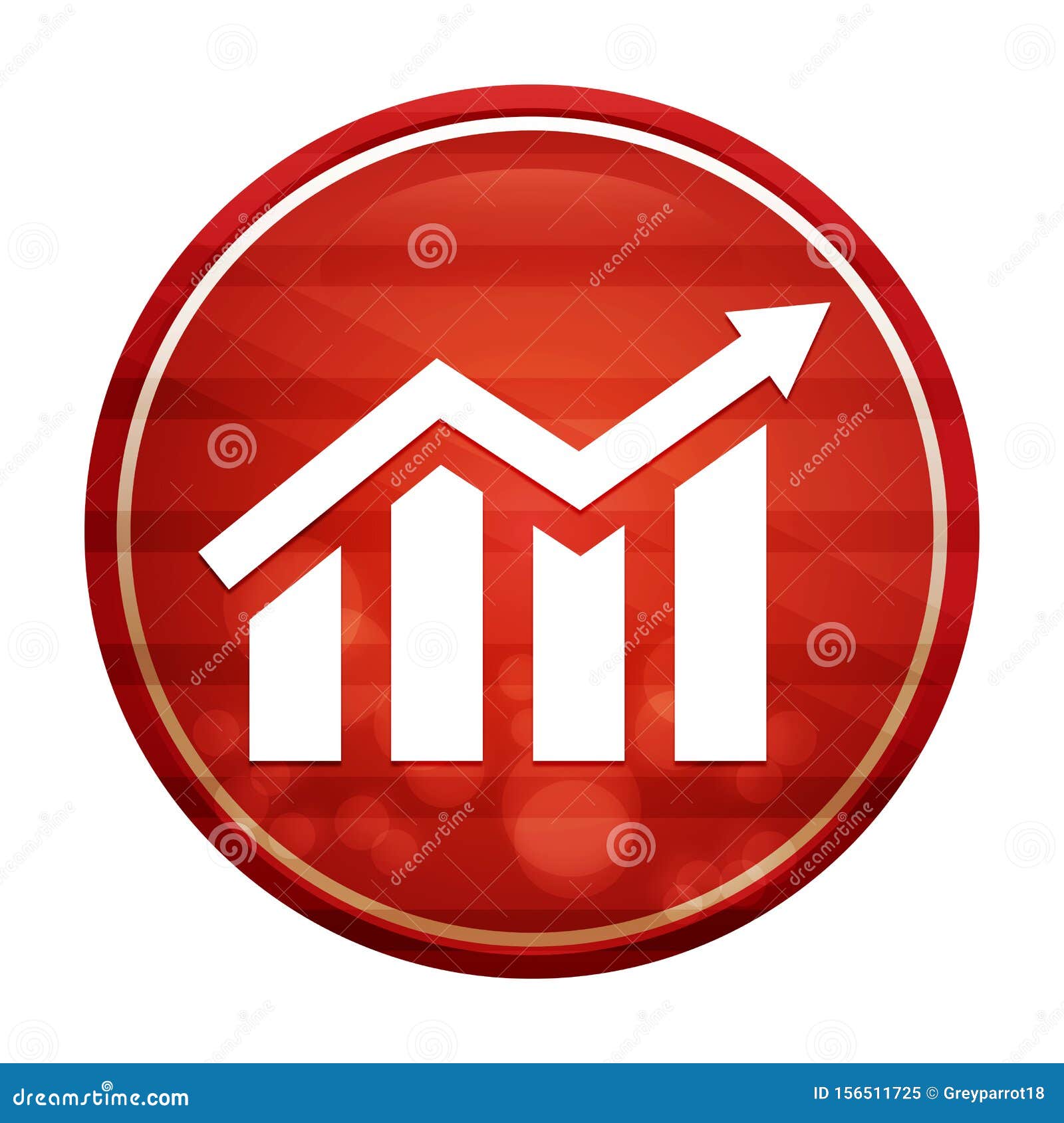 Statistics Icon Realistic Diagonal Motion Red Round Button Illustration ...