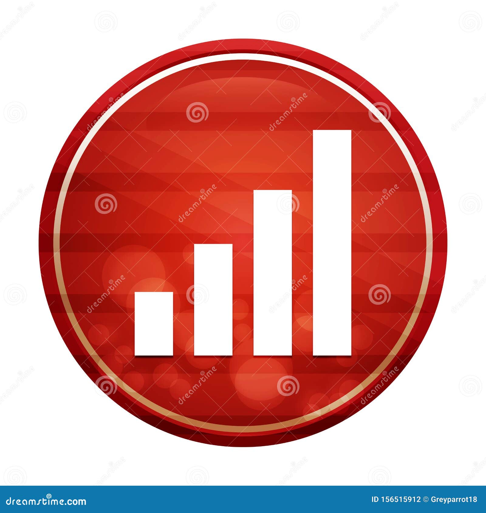 Statistics Icon Realistic Diagonal Motion Red Round Button Illustration ...