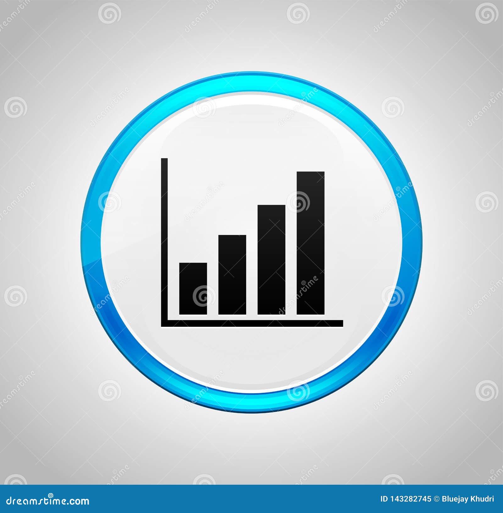 Statistics Icon Round Blue Push Button Stock Illustration ...