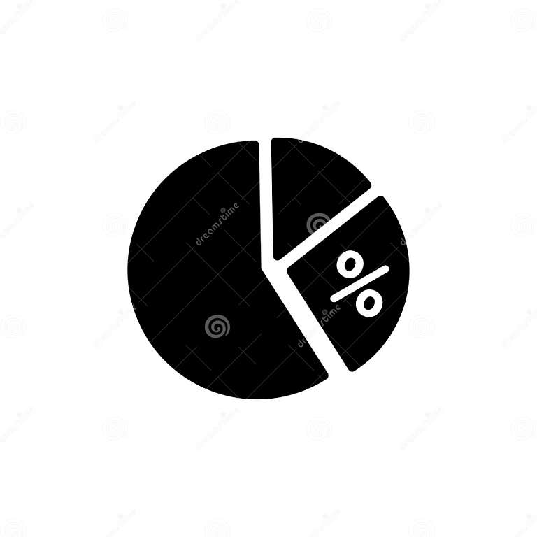 Statistics Icon Set. Business Pie Chart Analysis Vector Symbol in Black ...