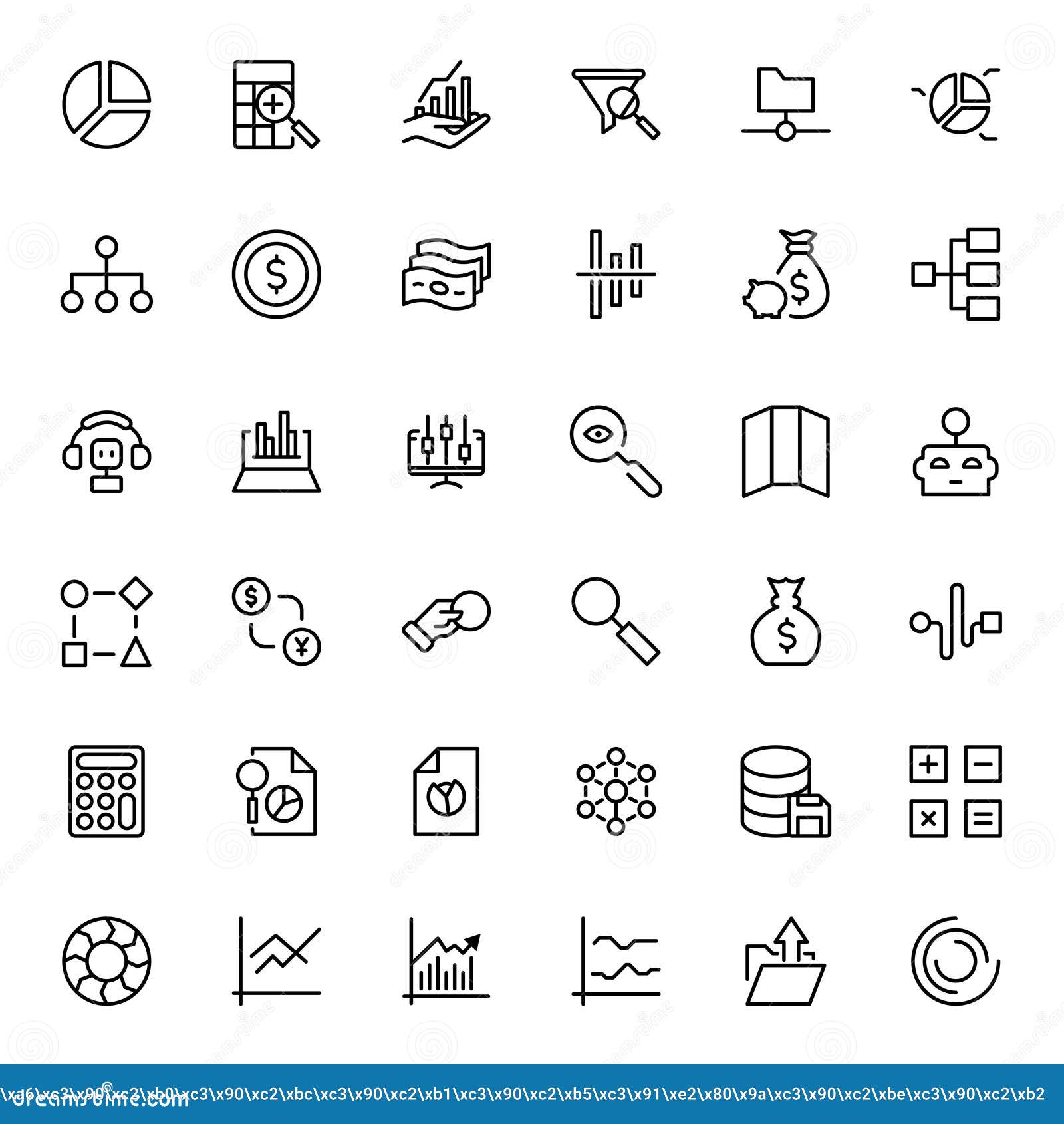 Statistics icon set stock vector. Illustration of infographic - 121373133