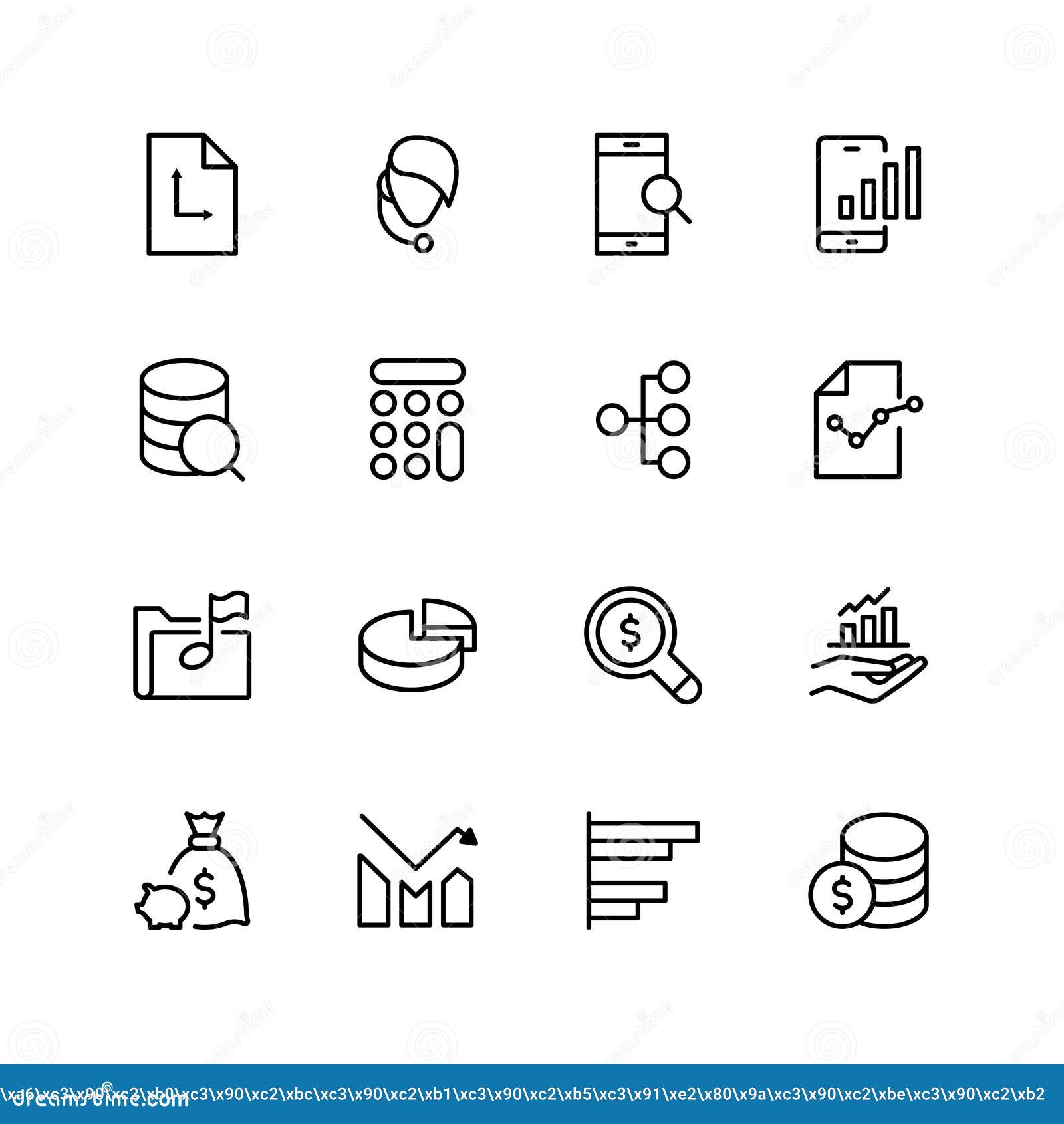 Statistics icon set stock vector. Illustration of line - 106371064