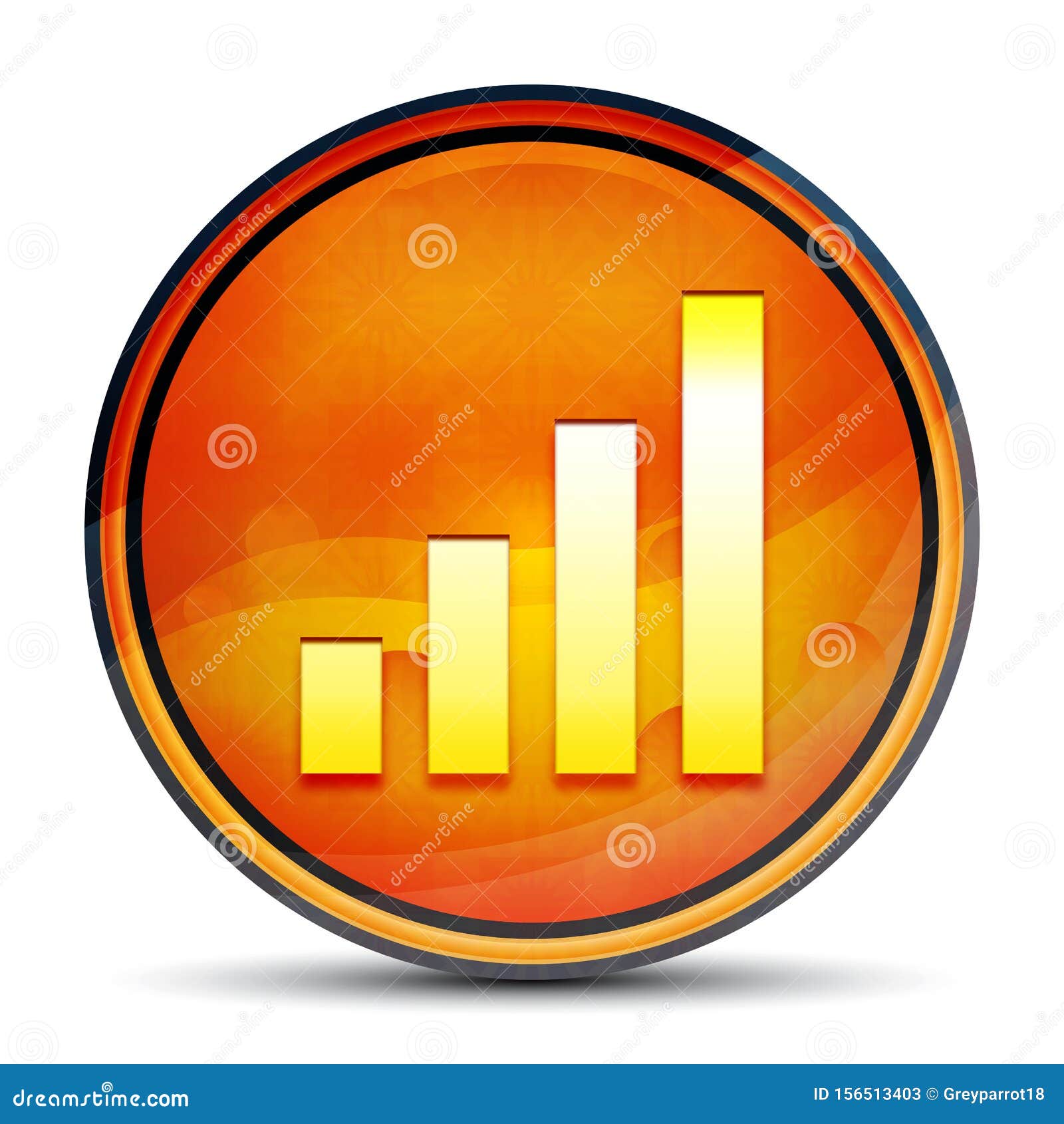 Statistics Icon Shiny Bright Orange Round Button Illustration Stock ...