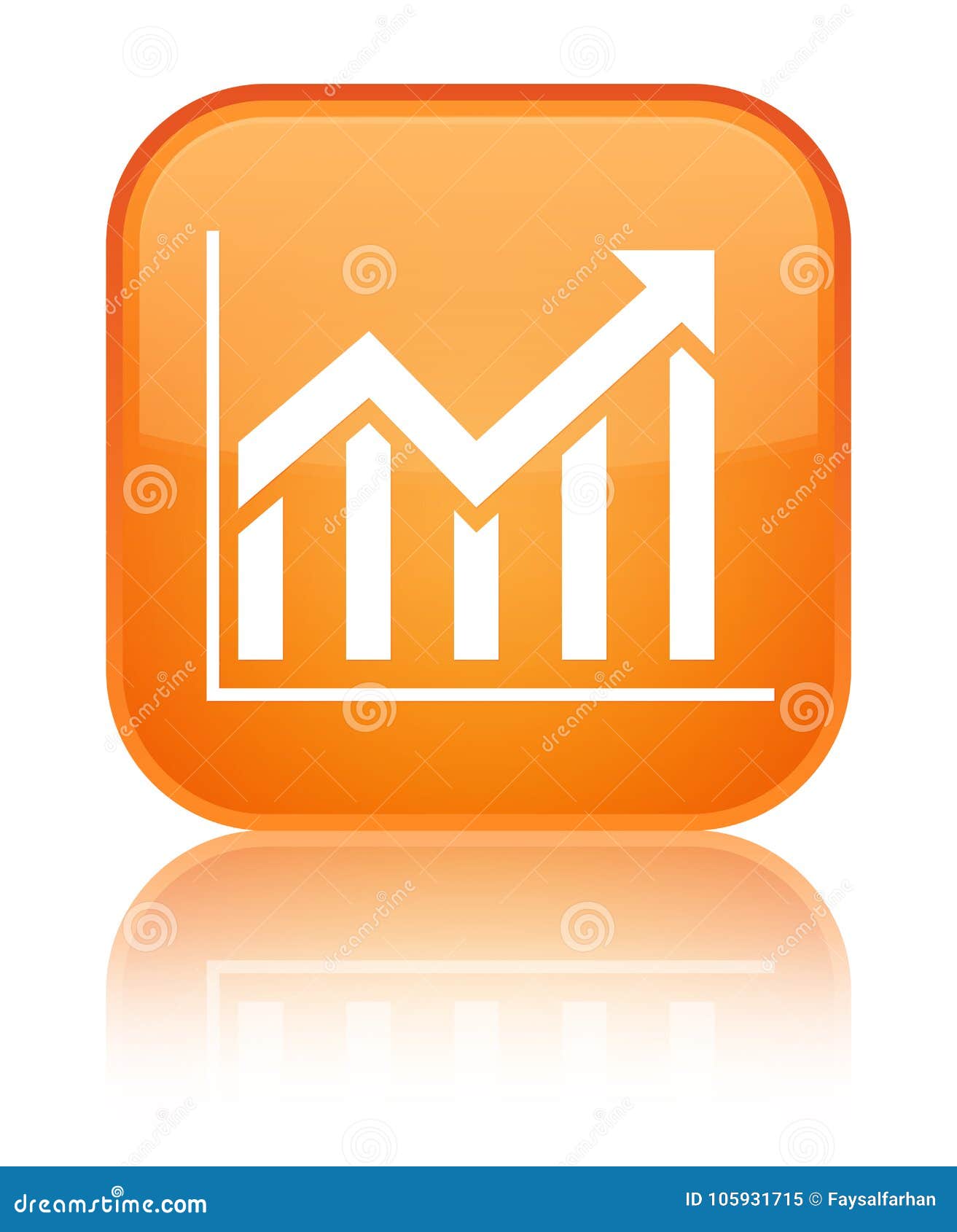 Statistics Icon Special Orange Square Button Stock Illustration ...