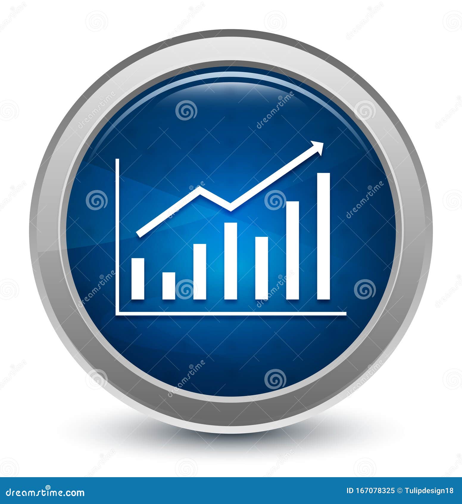 Statistics Icon Starburst Shiny Blue Round Button Illustration Design ...