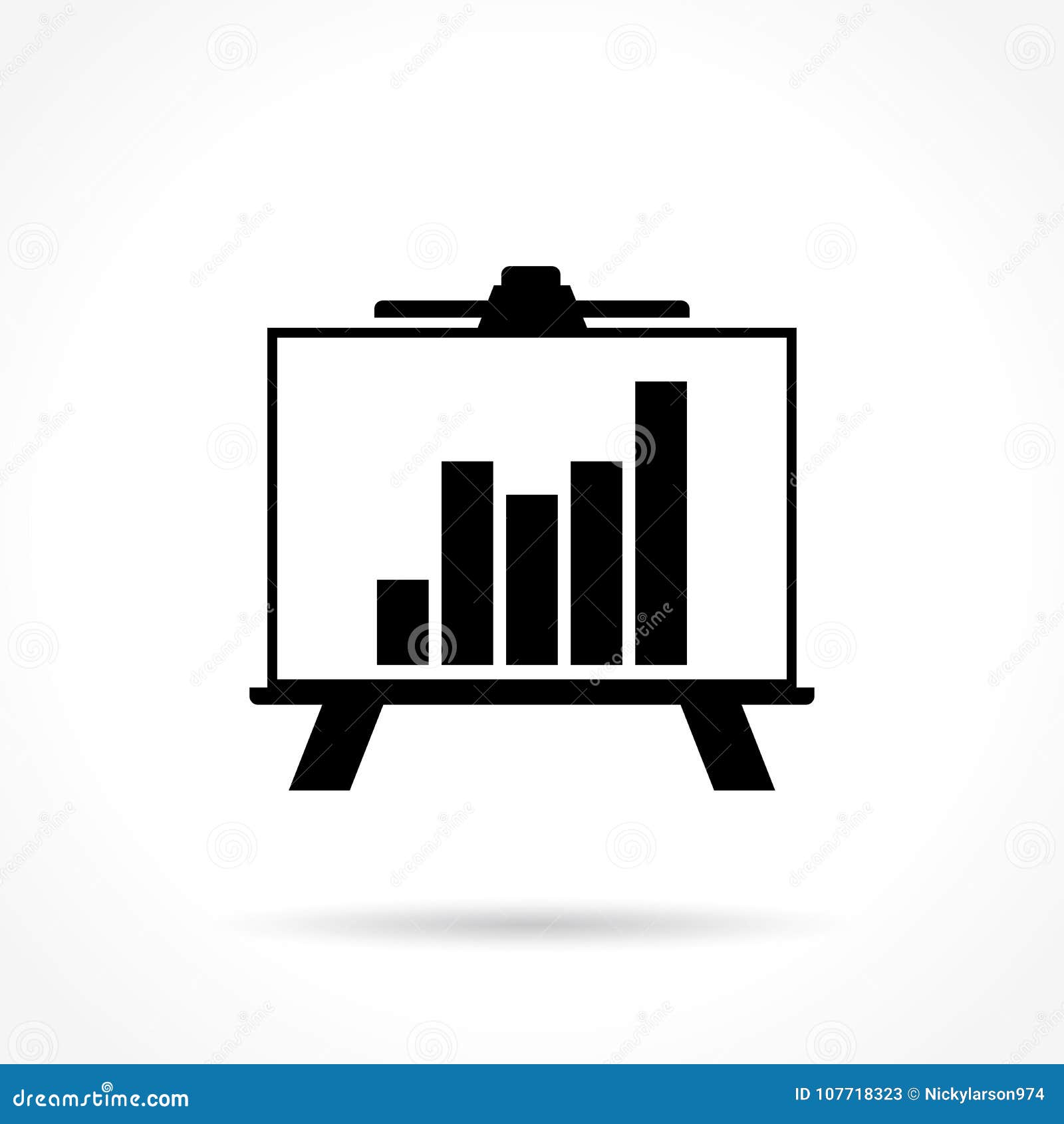 Statistics Icon on White Background Stock Vector - Illustration of ...