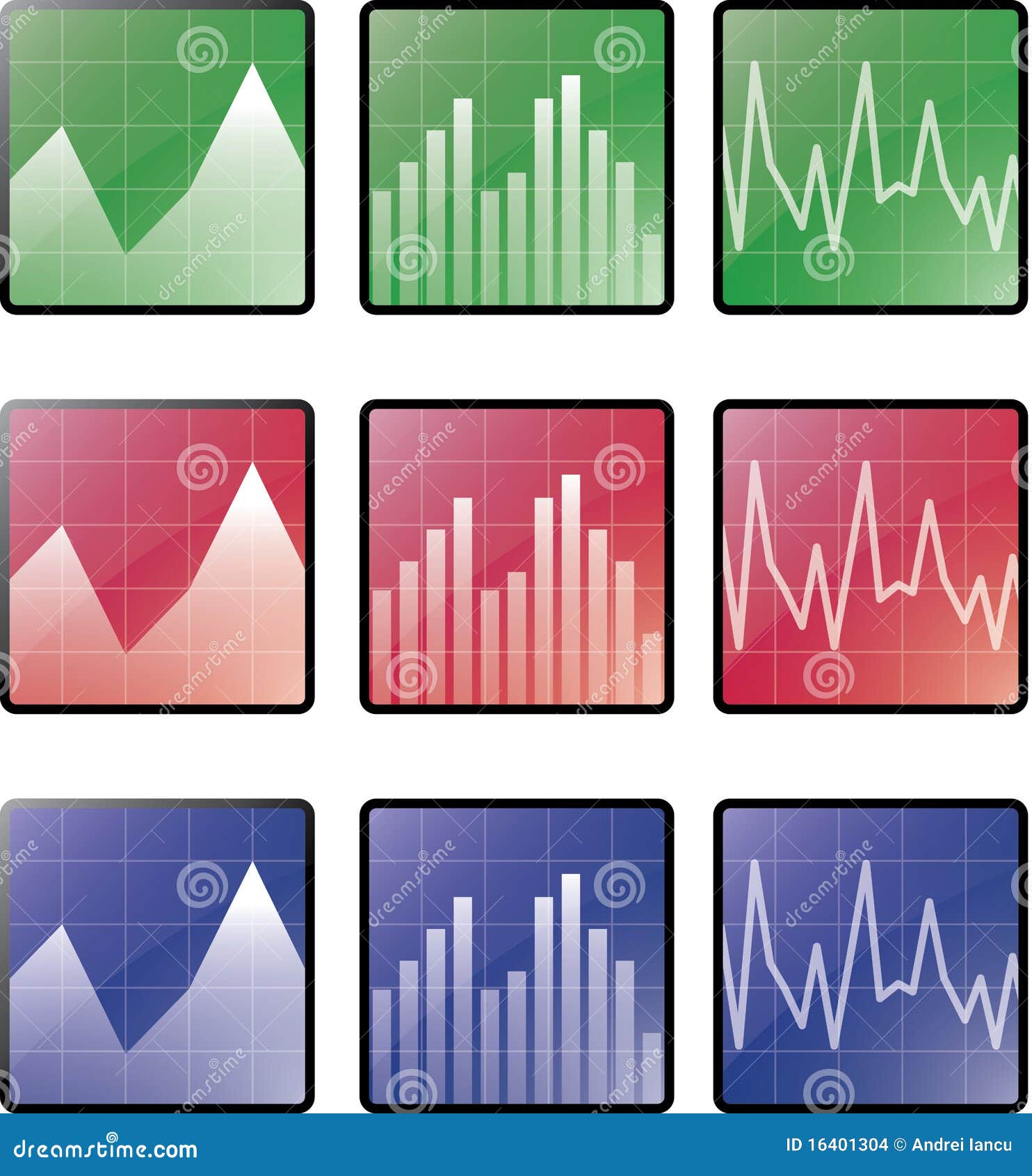 Statistics icons stock vector. Illustration of green - 16401304