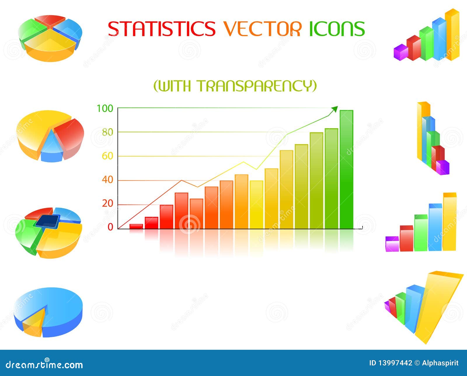 Statistics icons set stock vector. Illustration of diagram - 13997442