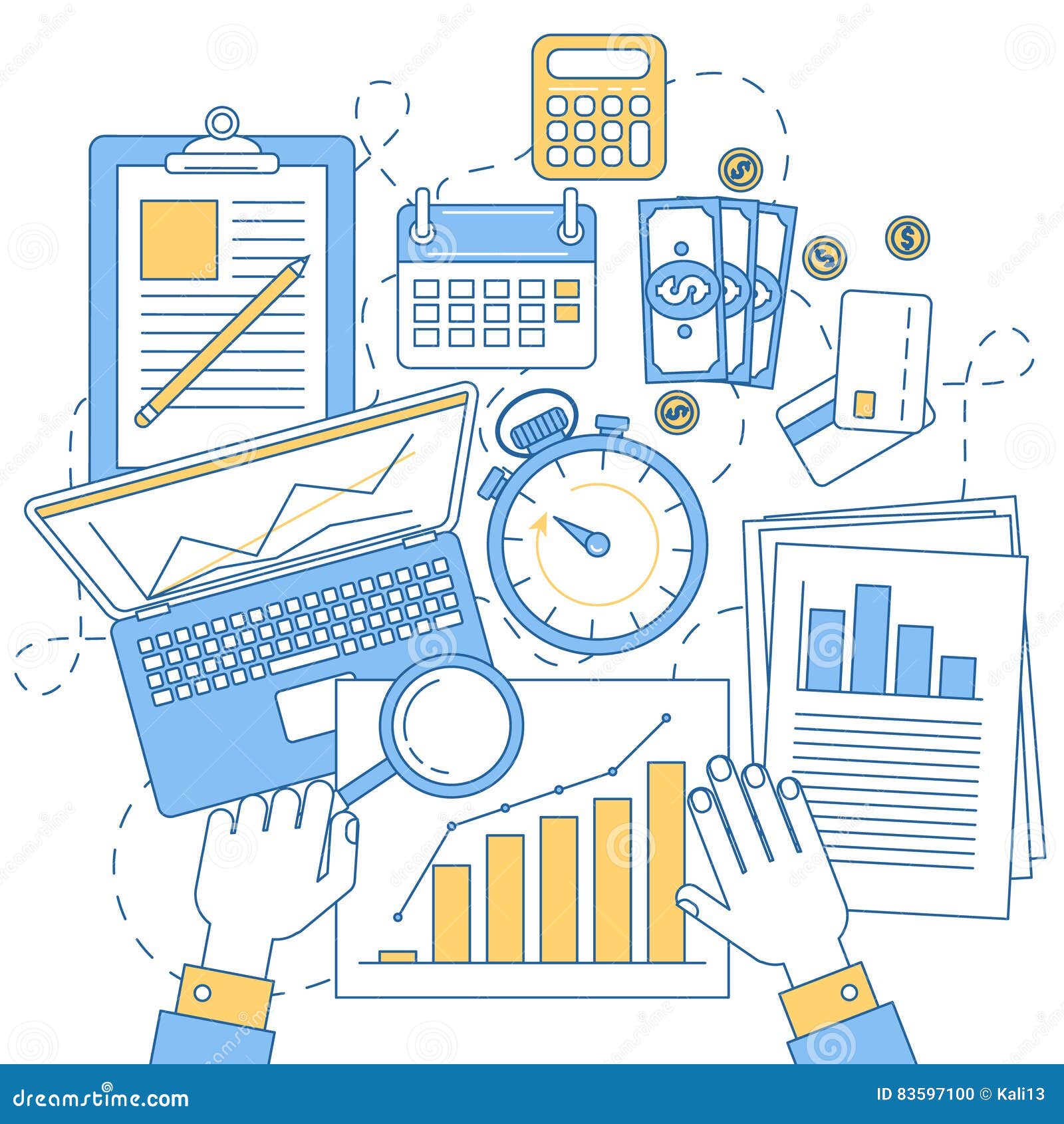 Statistics Illustration, Line Design. Stock Illustration - Illustration ...