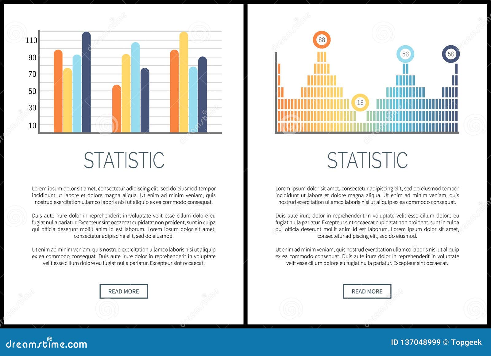 Statistics Inforcharts and Infographics Web Pages Stock Vector ...