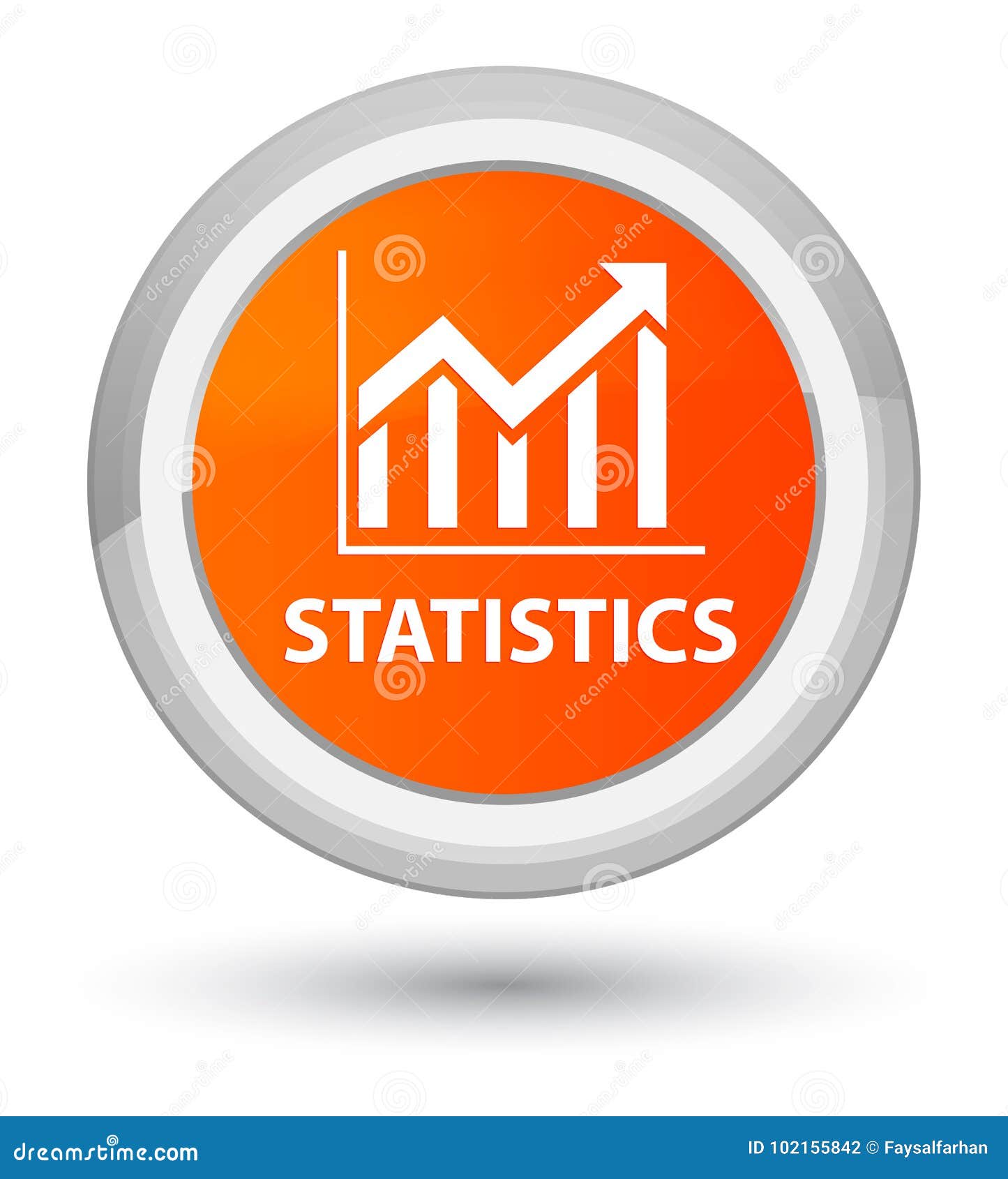 Statistics Prime Orange Round Button Stock Illustration - Illustration ...
