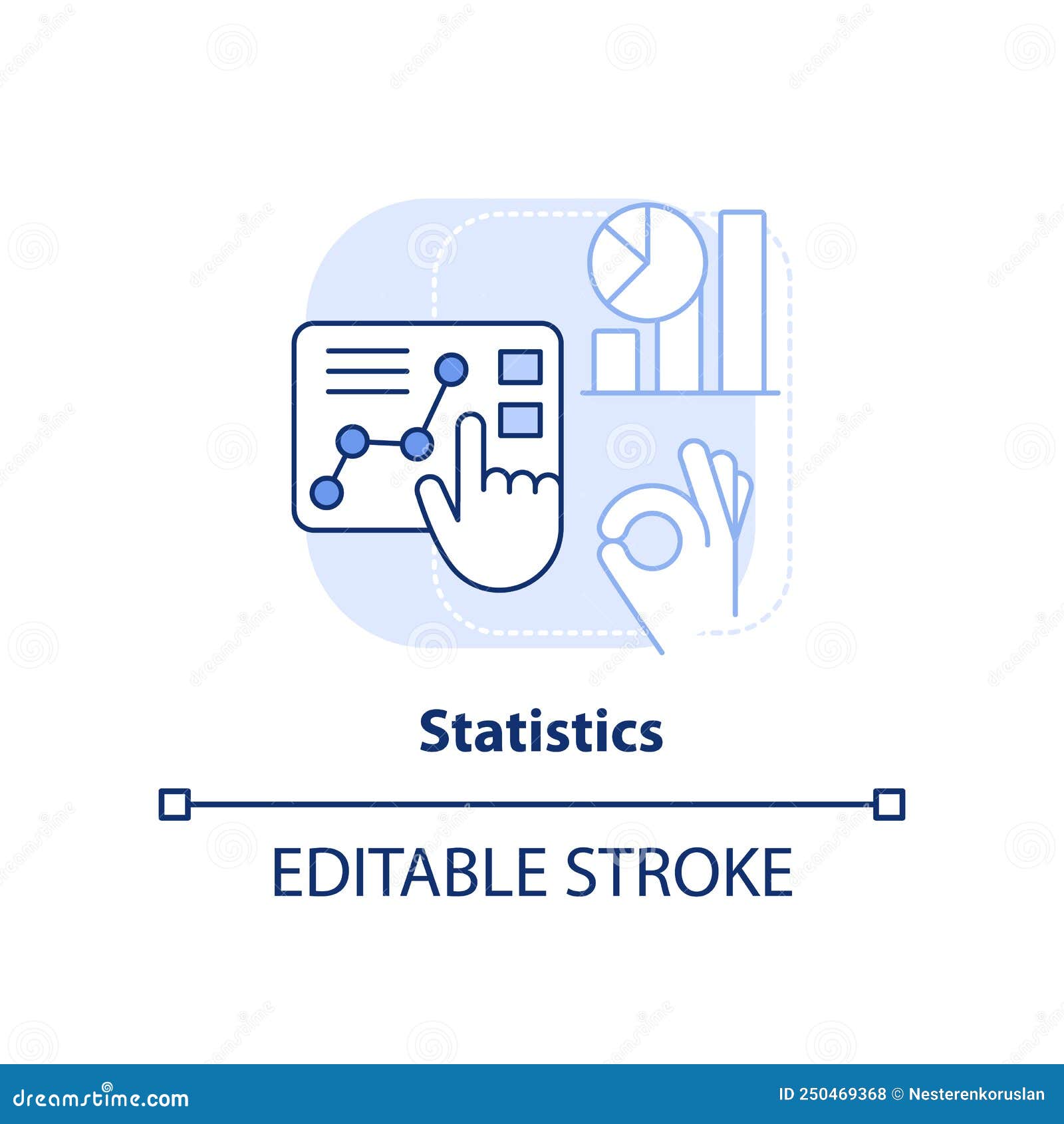 Statistics Light Blue Concept Icon Stock Vector - Illustration of ...