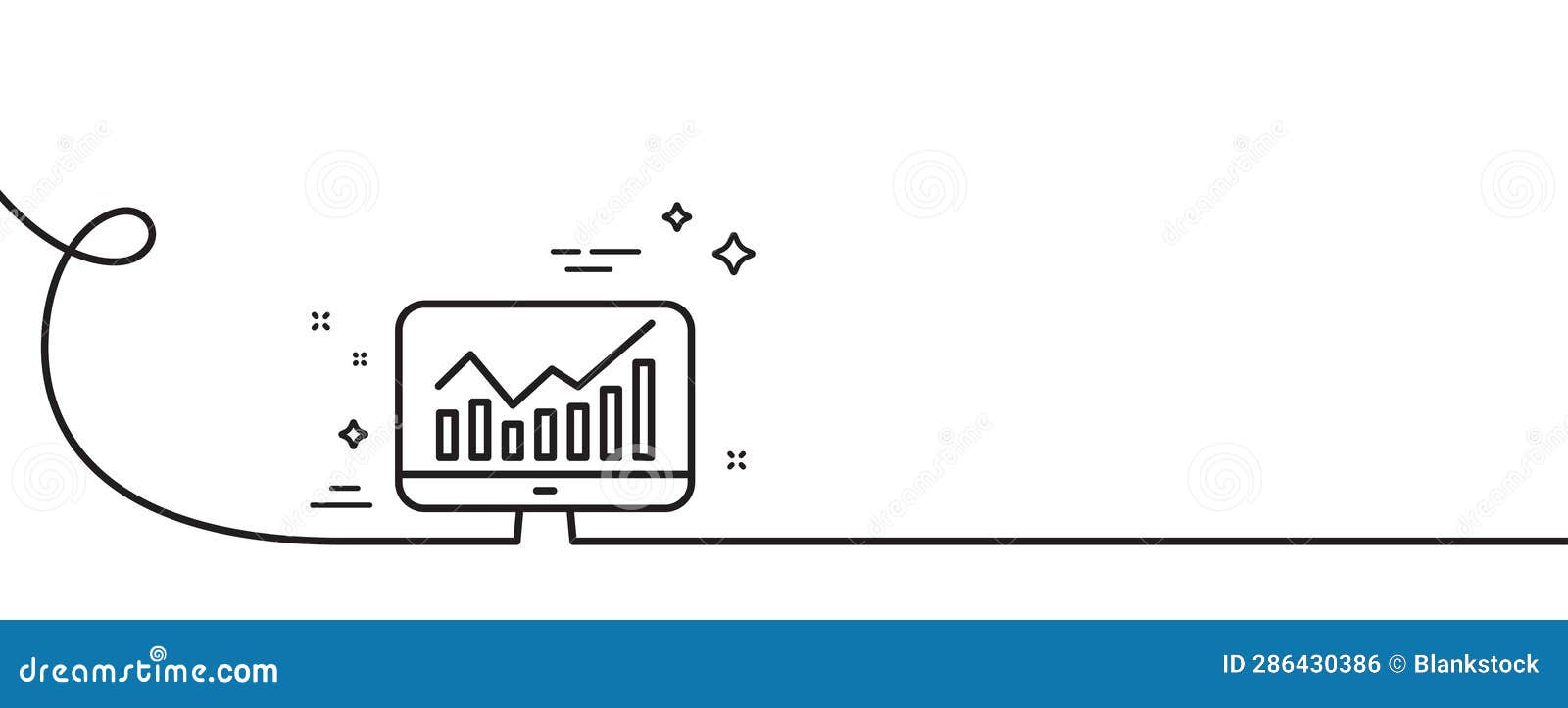 Statistics Line Icon. Data Analysis Sign. Continuous Line with Curl. Vector Stock Illustration ...