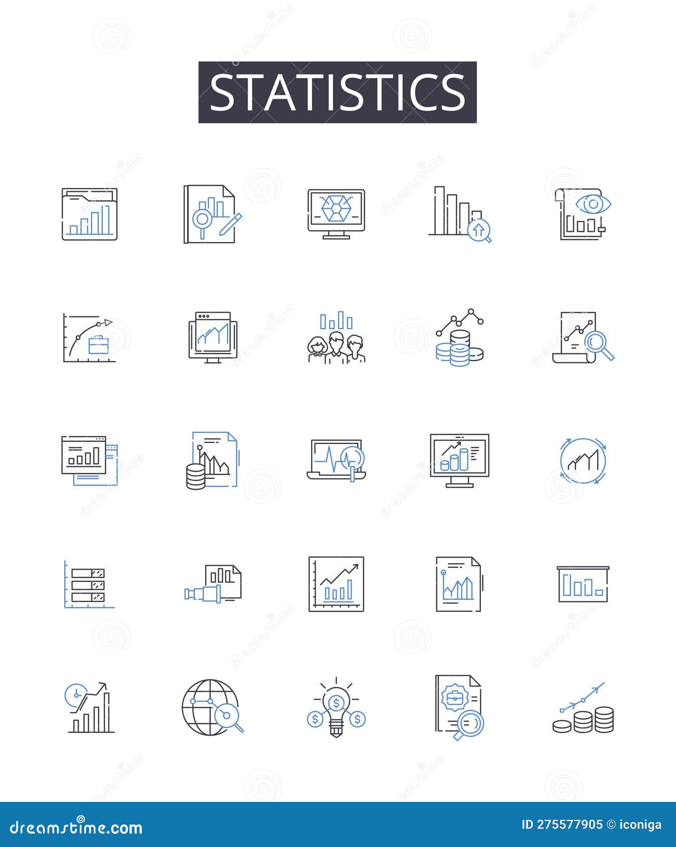 Statistics Line Icons Collection. Probability Theory, Numerical Data ... Statistics Line Icons Collection. Probability Theory, Numerical Data ...