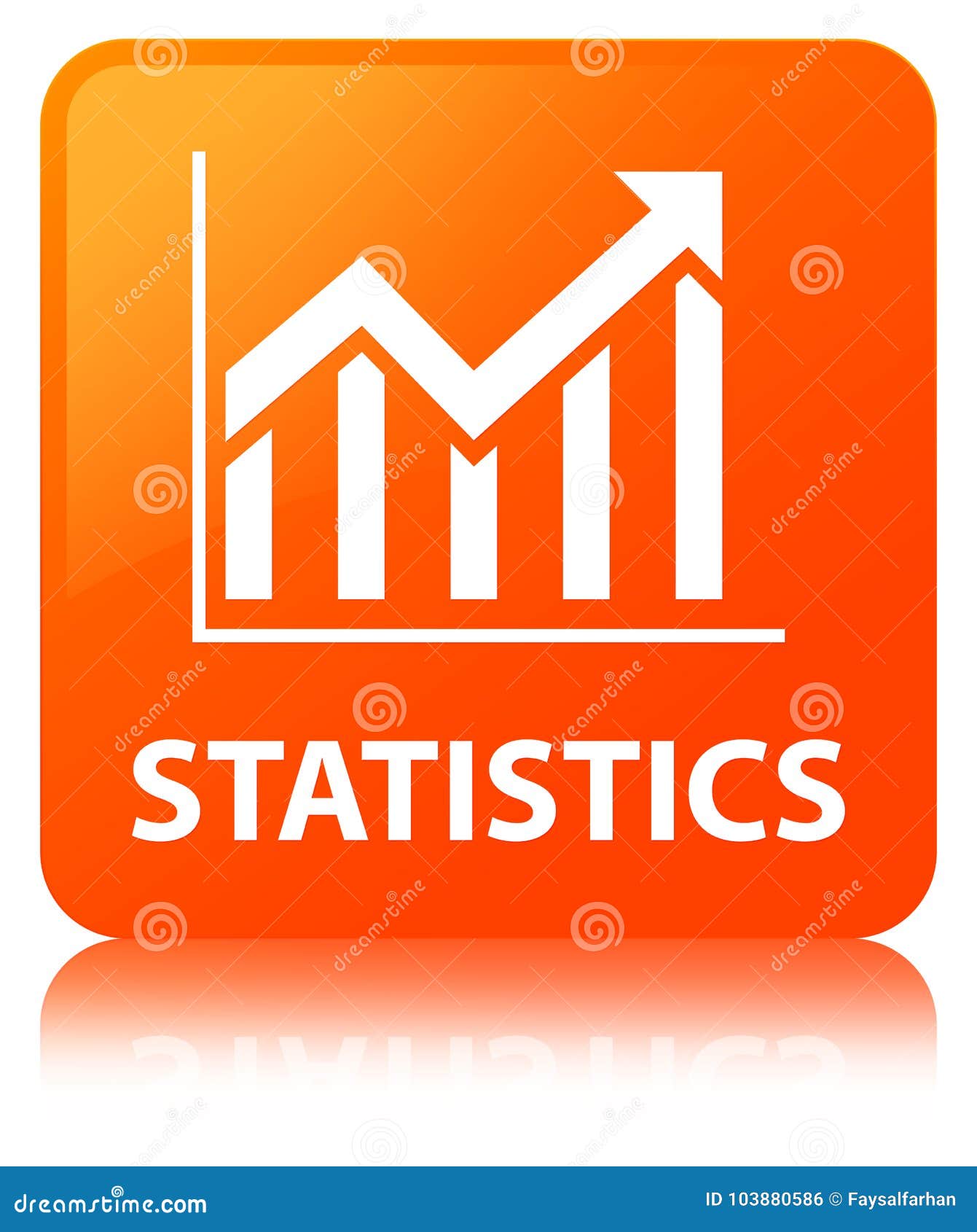 Statistics Orange Square Button Stock Illustration - Illustration of ...