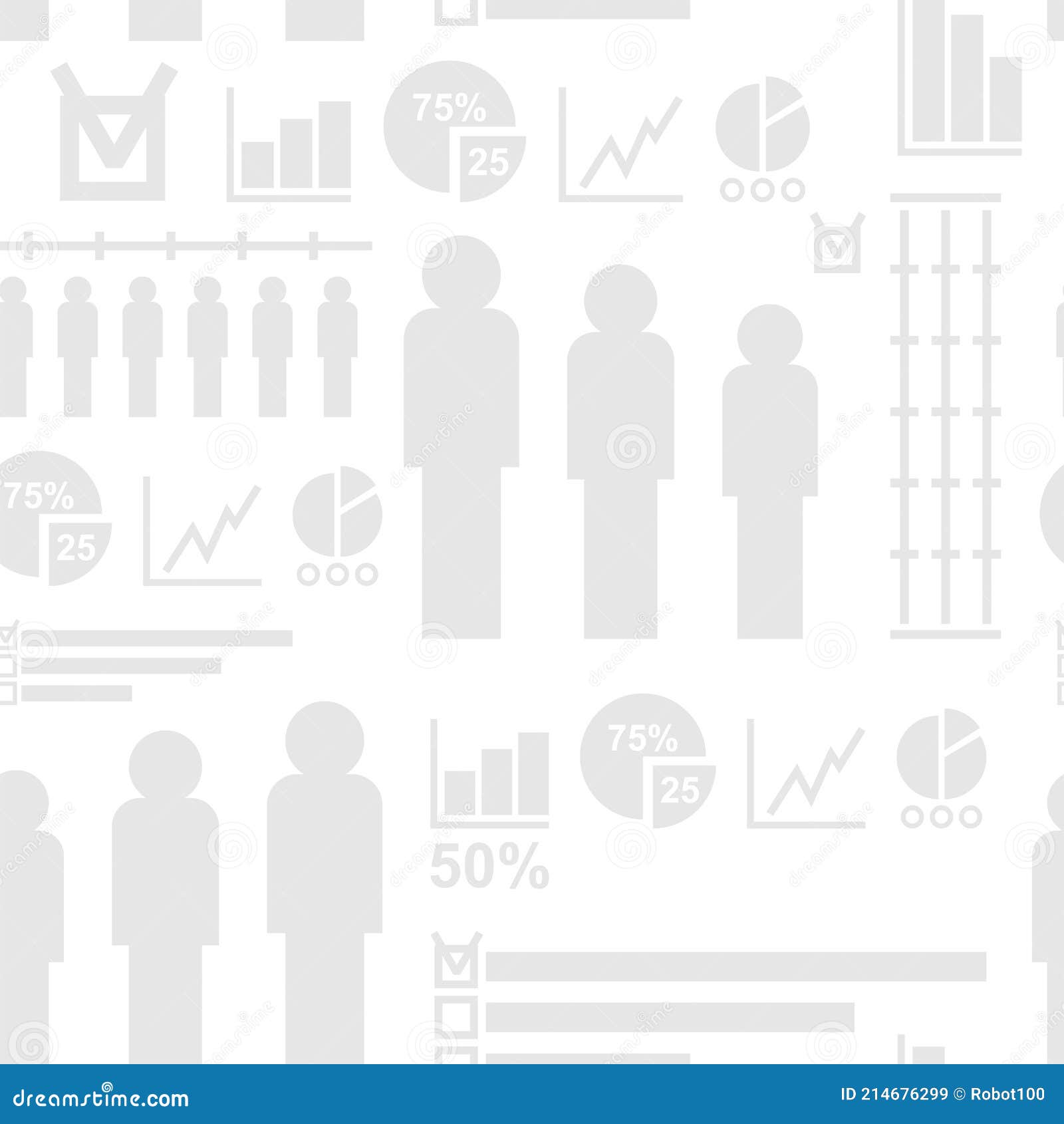 Statistics Pattern Seamless. Graph And Chart Background. Vector Texture ...