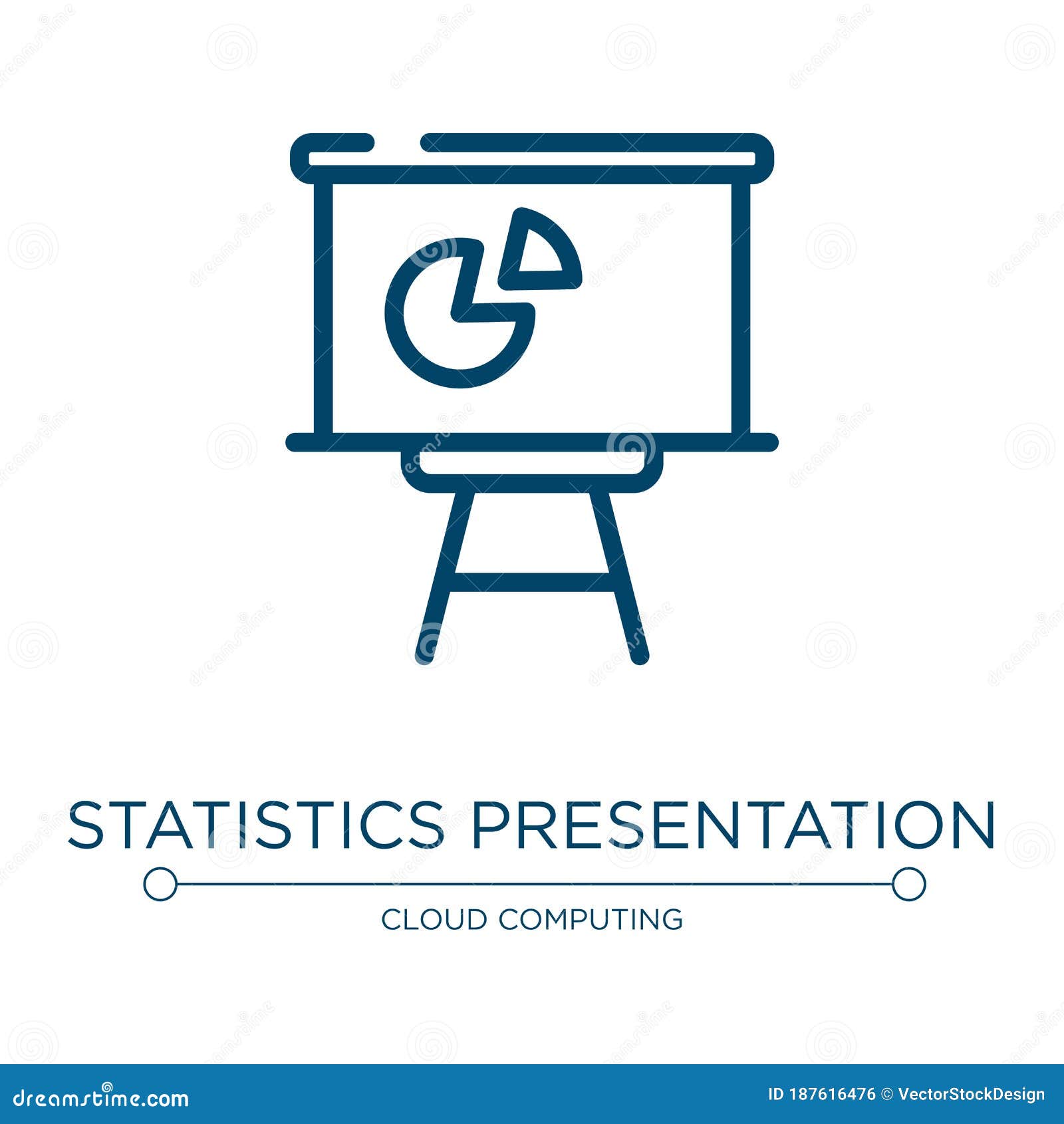 Statistics Presentation Icon. Linear Vector Illustration from Computer ...