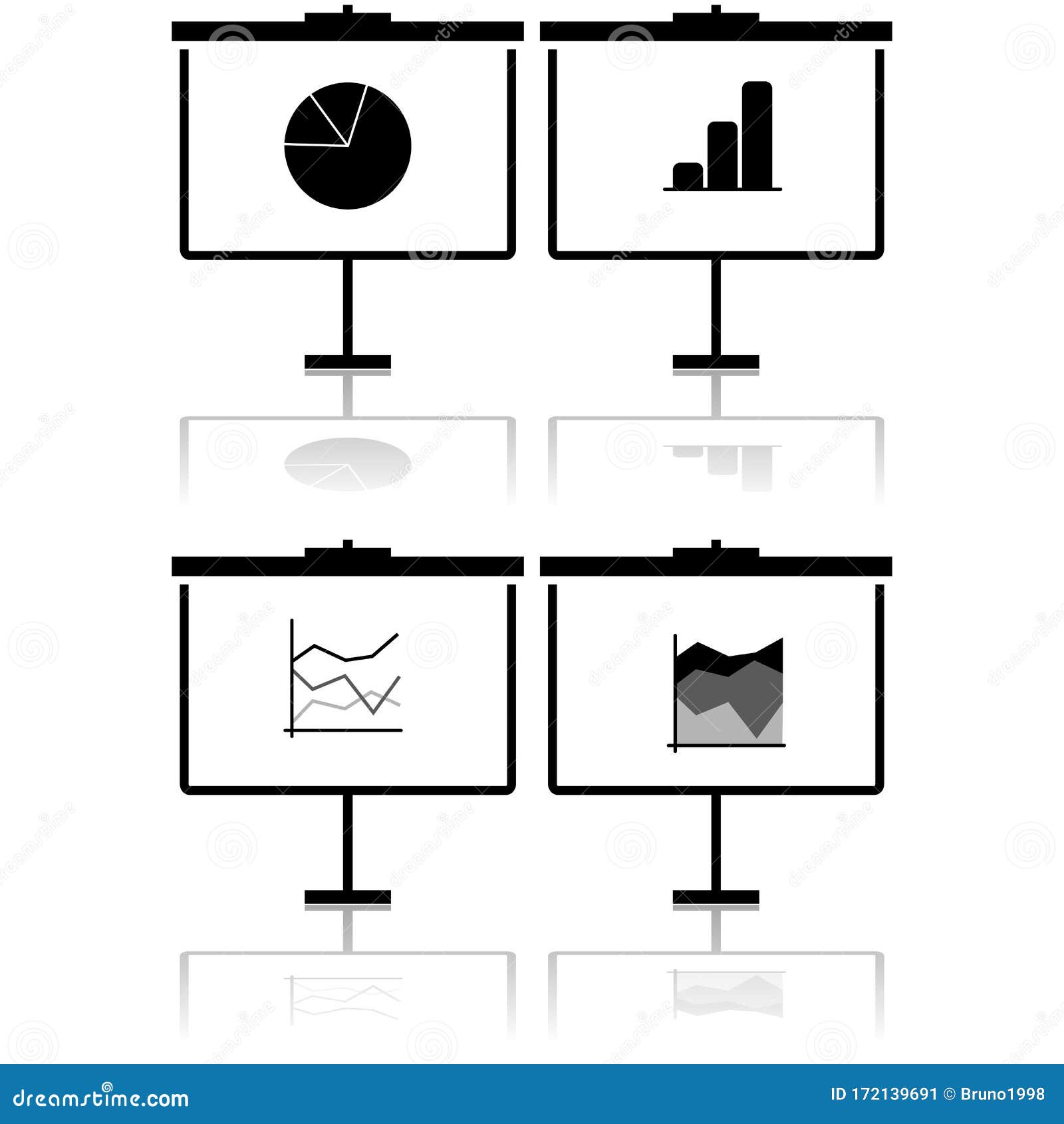 Statistics Presentation Icons Stock Vector - Illustration of chart ...